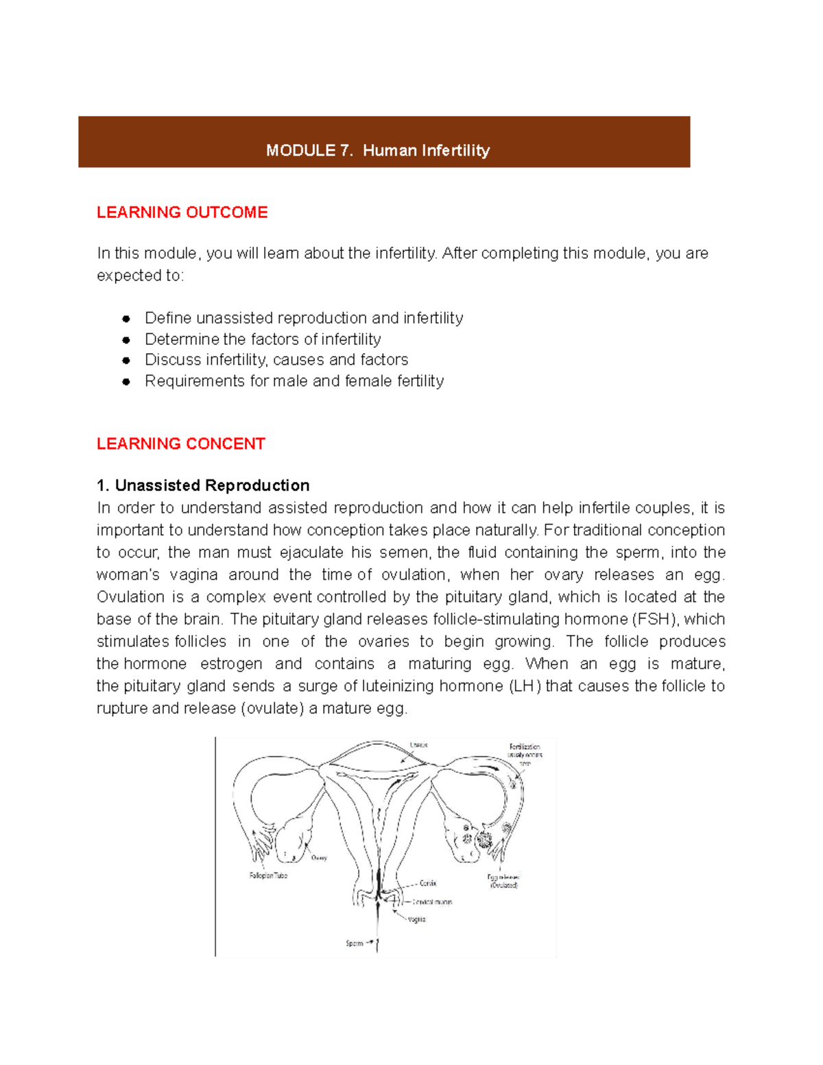 Human Reproduction Module 7: Understanding Infertility Factors and ...