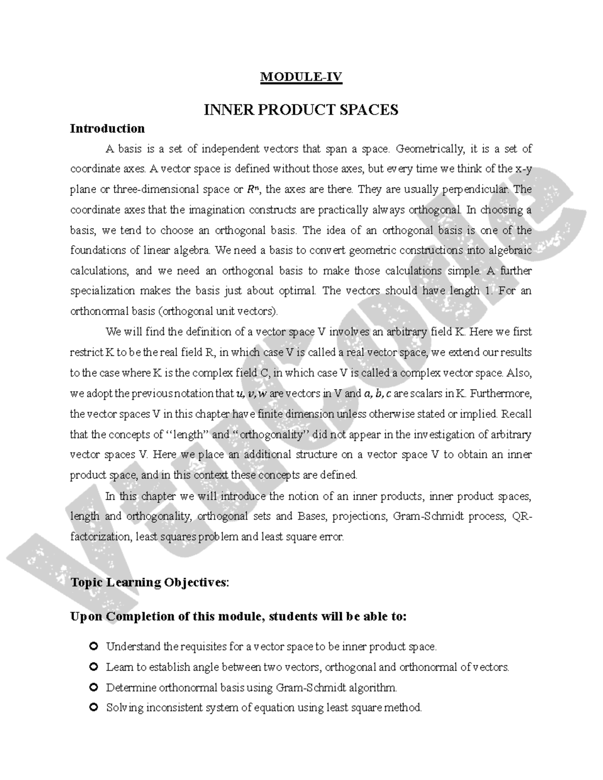 VTU CODE - Inner Product Spaces in Discrete Mathematics Module - Studocu