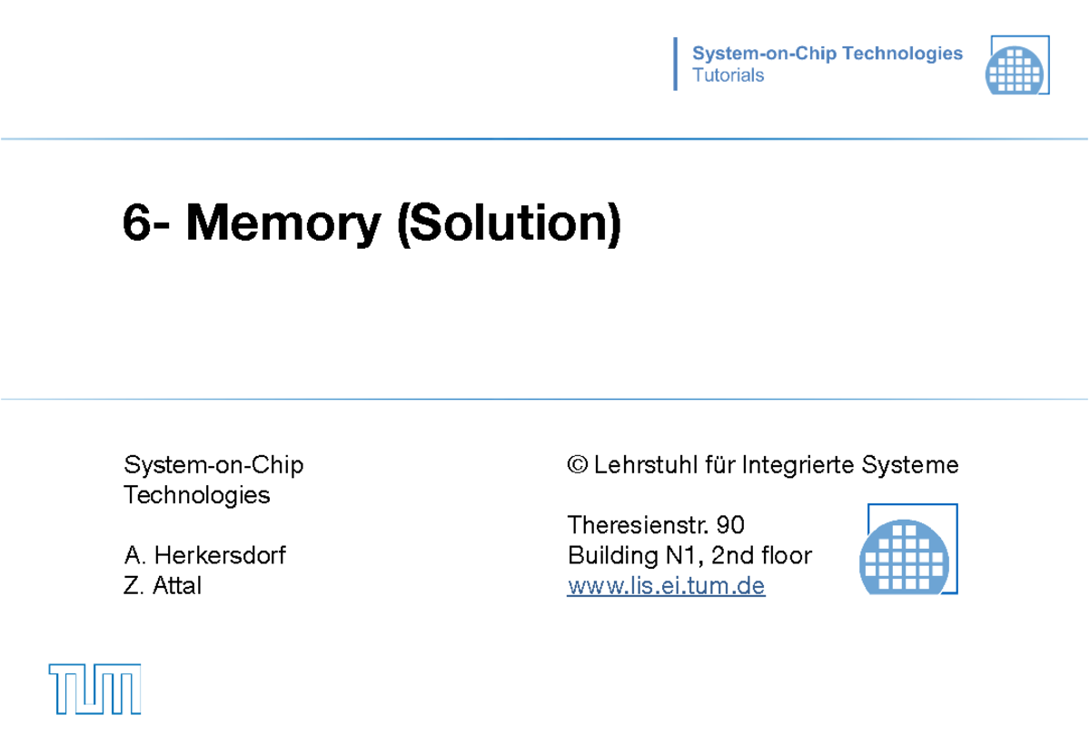 SoCT Memory Solutions: SDRAM vs. SRAM Performance Analysis - Studocu
