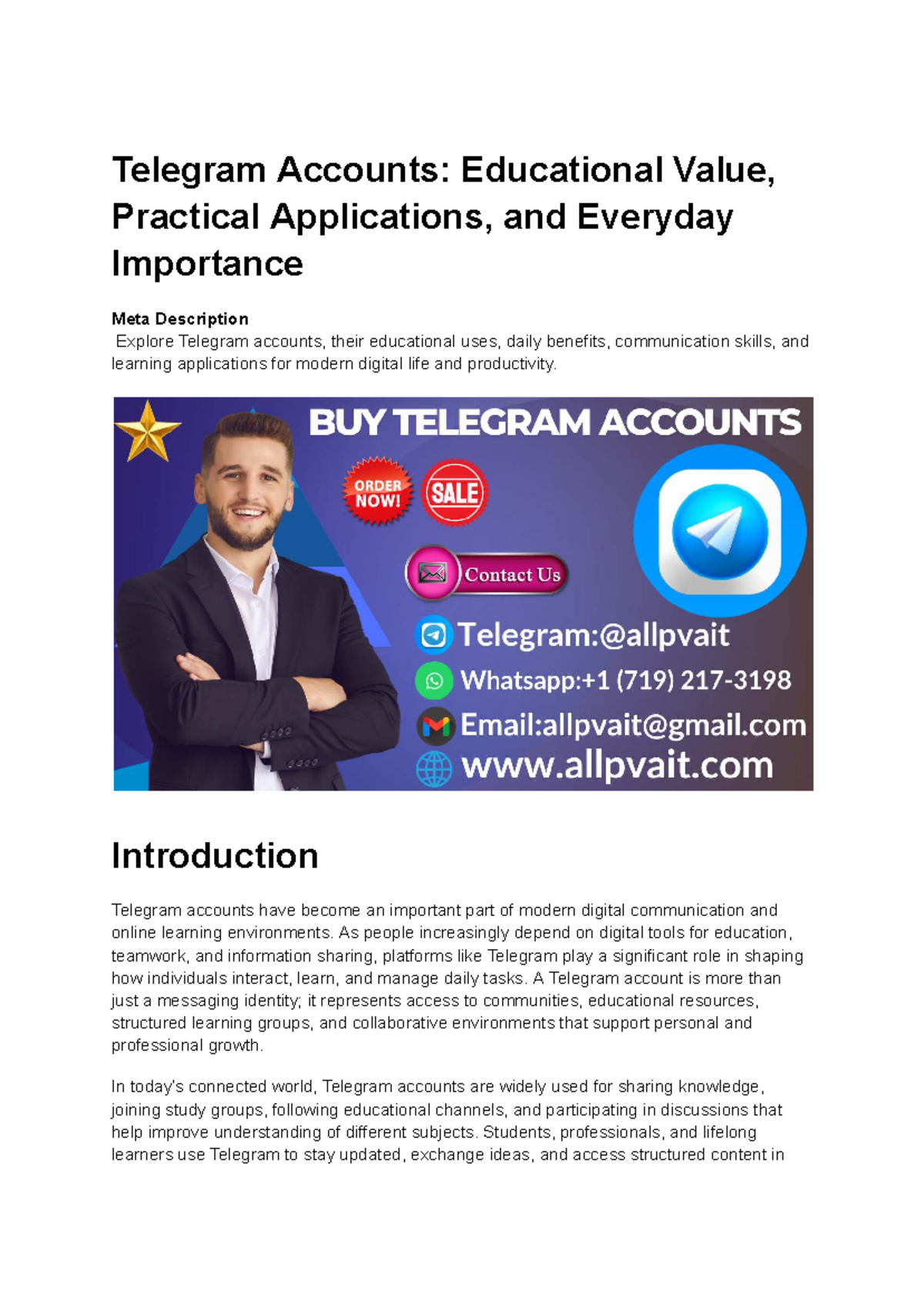 Best Telegram Accounts for Channel Promotion: A Comprehensive Guide ...