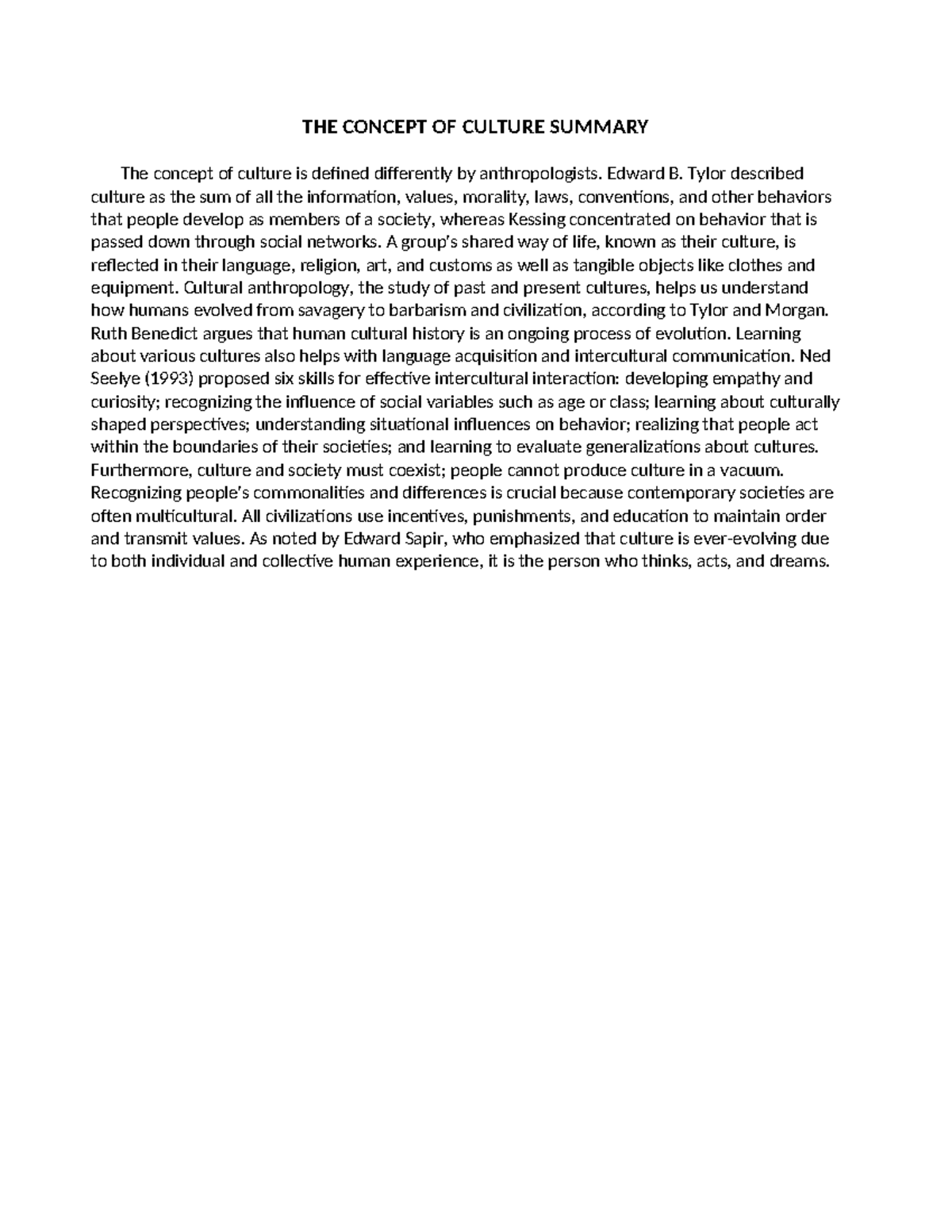 Cultural Anthropology Overview: Key Concepts and Theories - Studocu