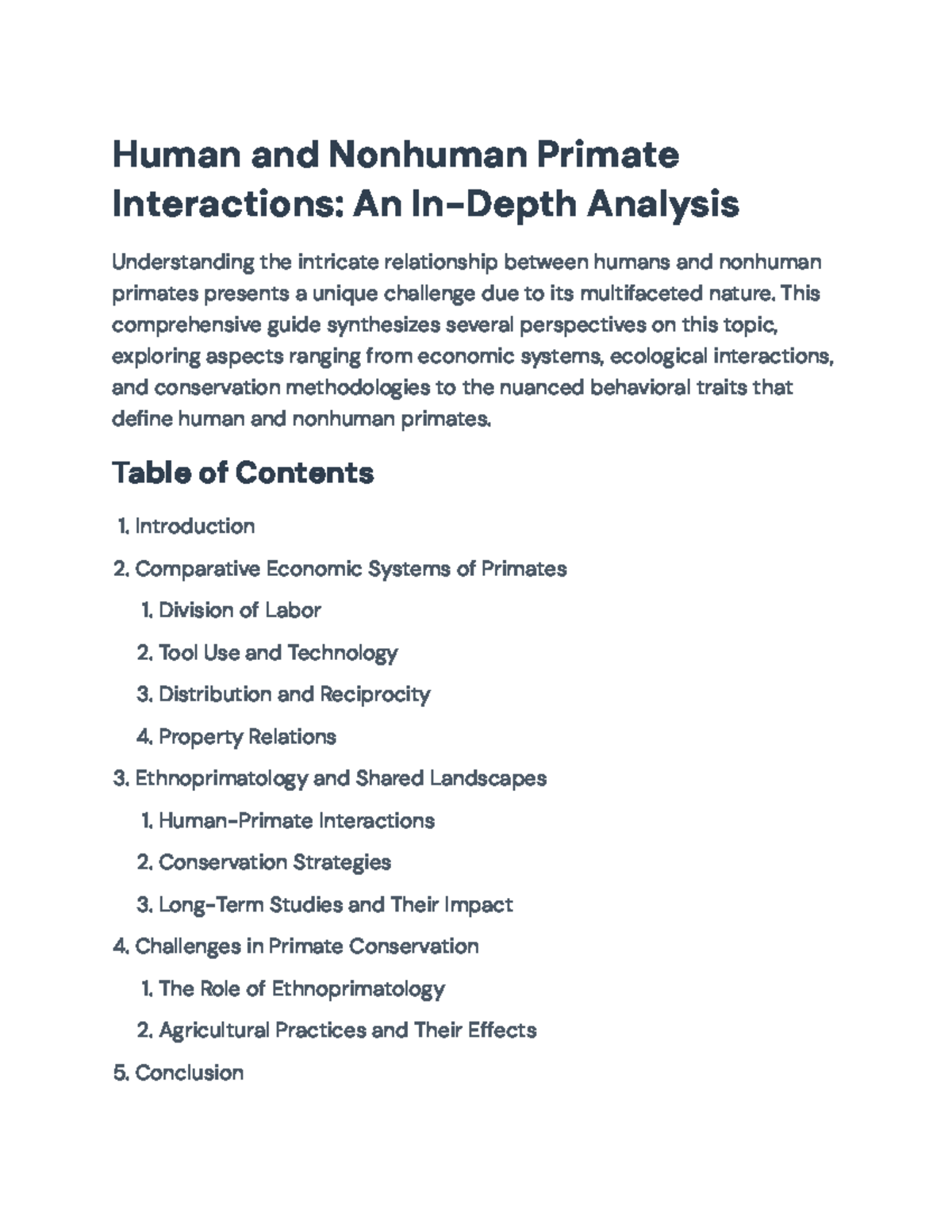 Human and Nonhuman Primate Interactions: An In-Depth Analysis - Human ...