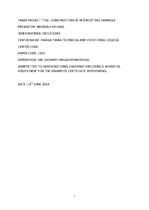 CPC2024 - KNEC PAST PAPERS FOR PLUMBING CRAFT TRAINEES - PLUMBING CRAFT ...