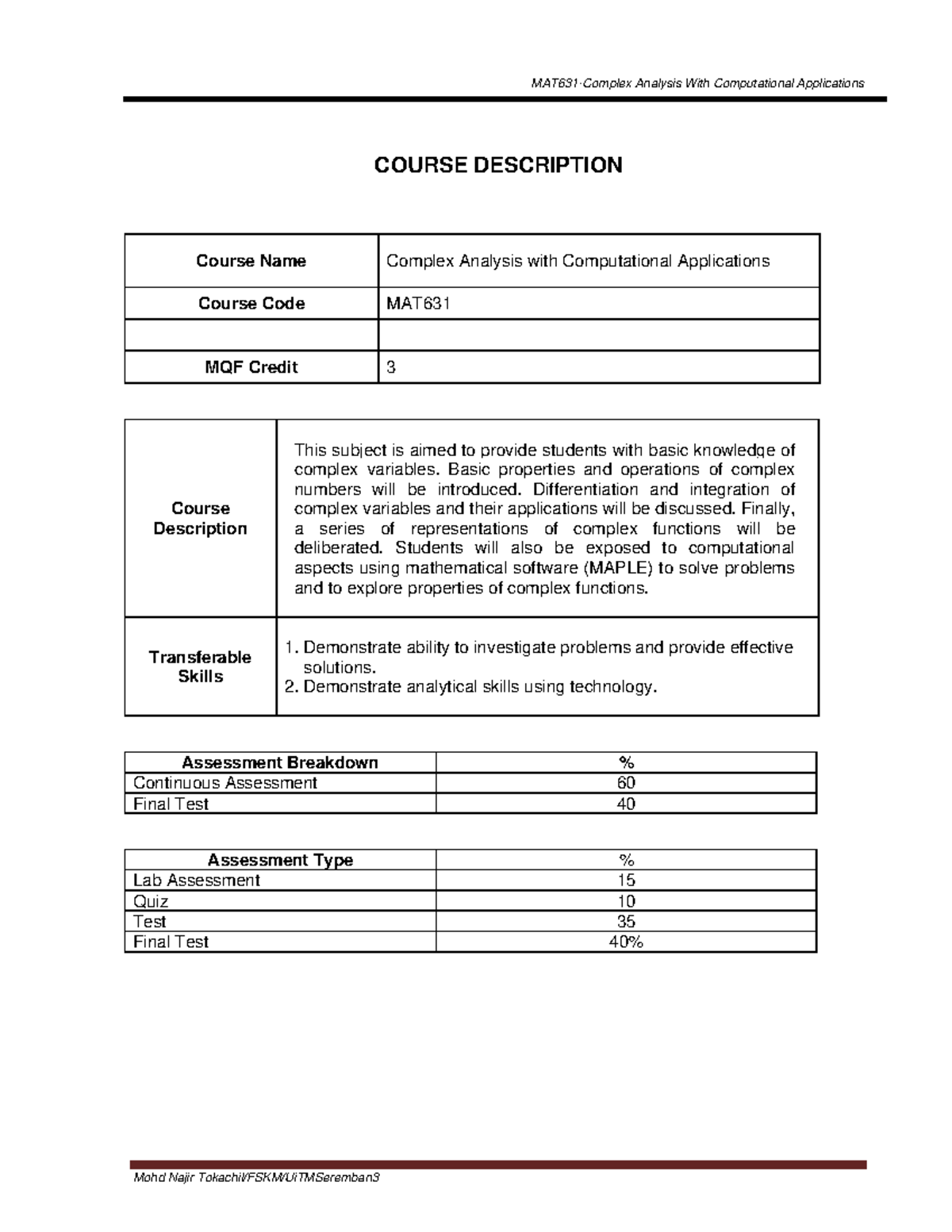 Complex Analysis with Computational Applications - MAT631 Notes - Studocu