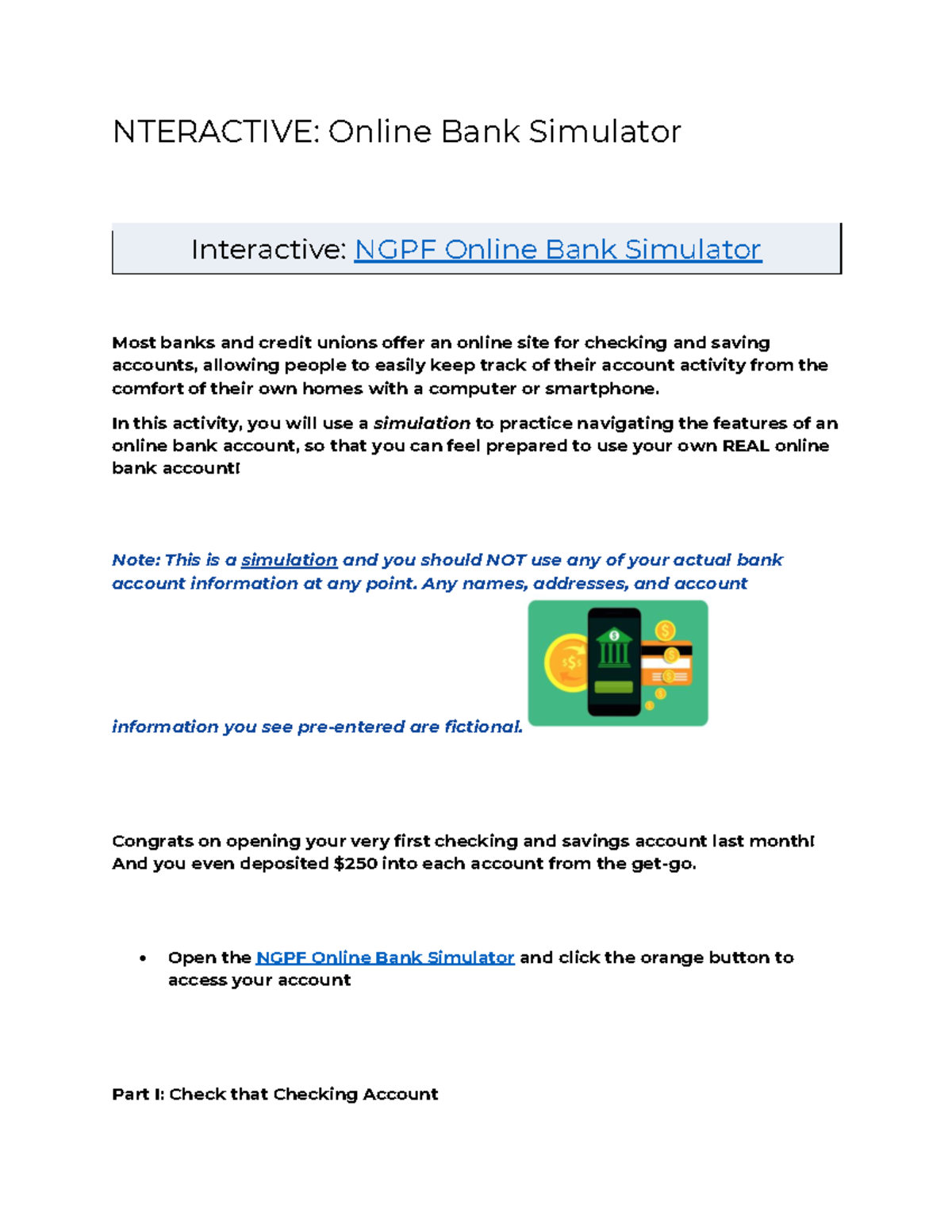 Anthony Ransaw - Online Banking Simulation Activity - 3459711 - Studocu