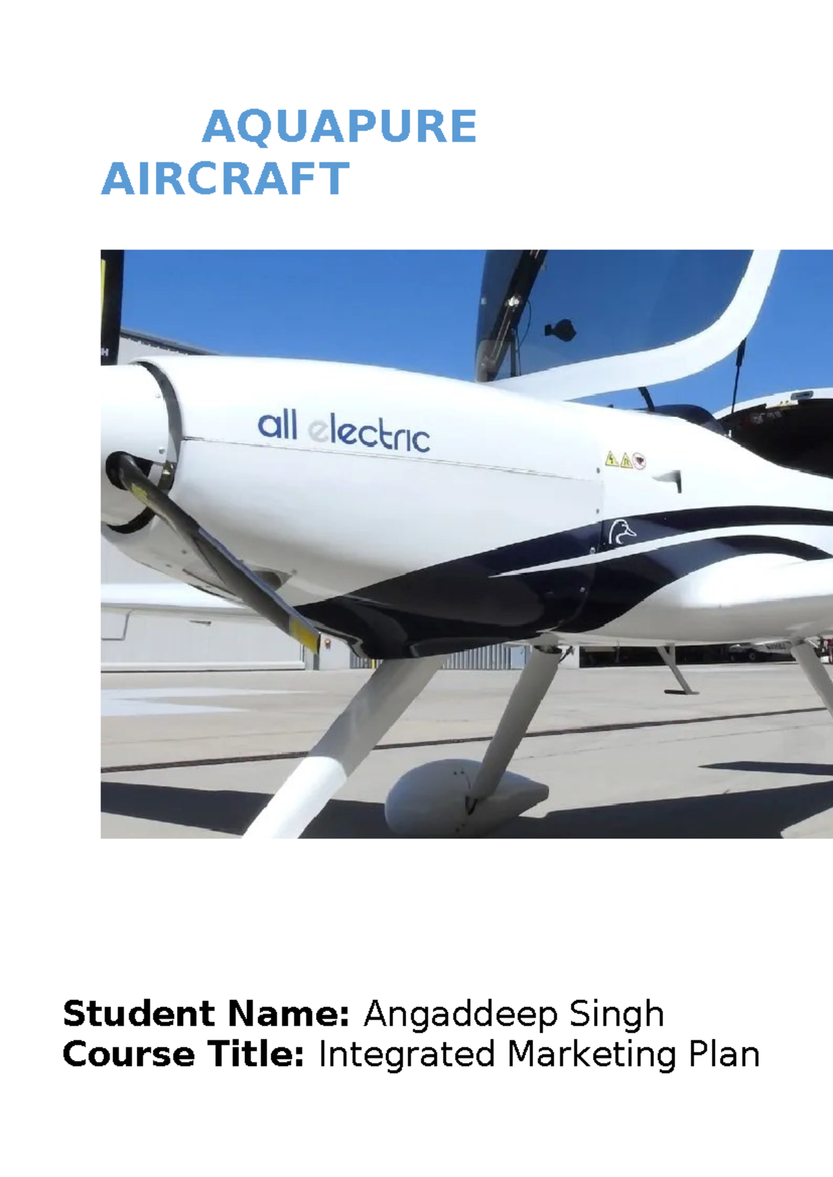 Aqua Pure Aircraft - simply regarding launching product - AQUAPURE ...
