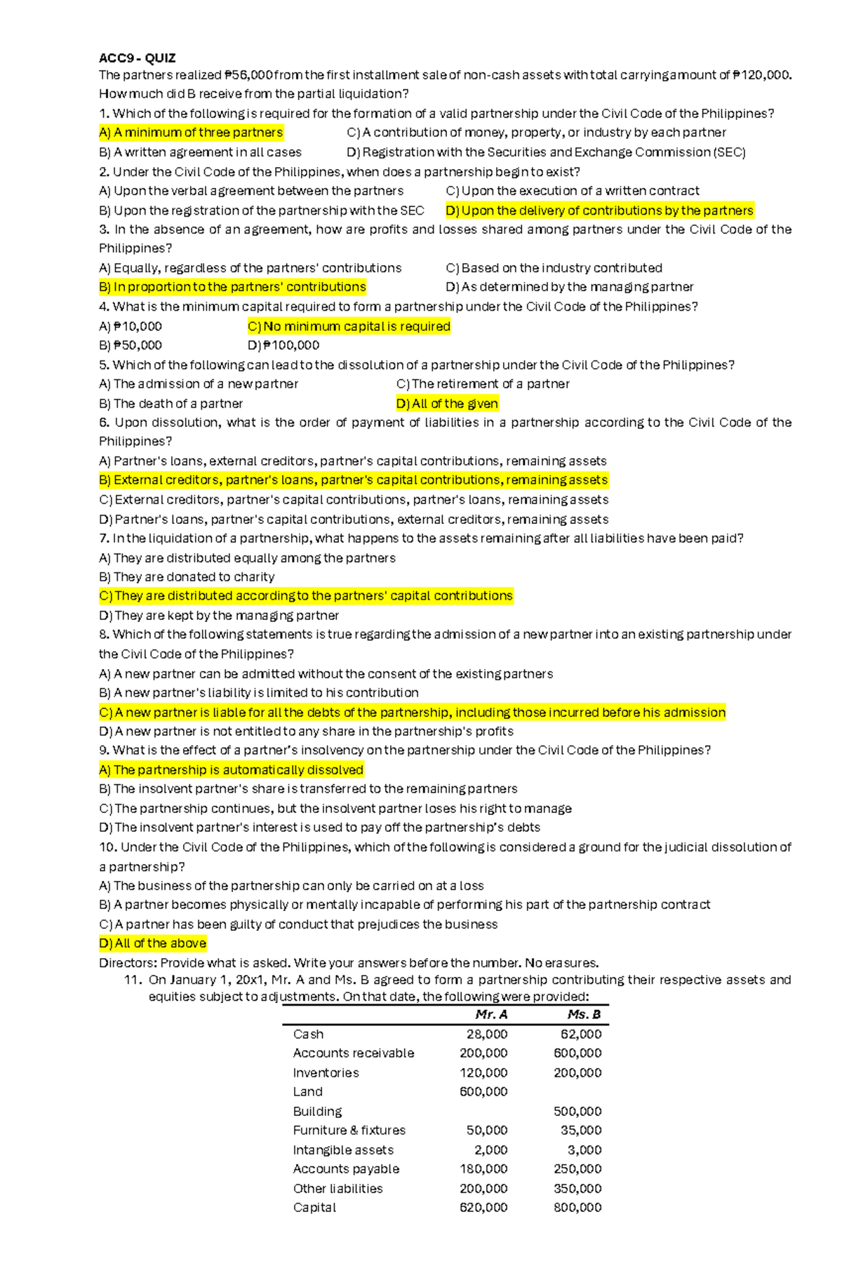 ACC9-QUIZ-1 - Accounting 9 quiz 1 for upcoming prelims - ACC 9 - QUIZ ...