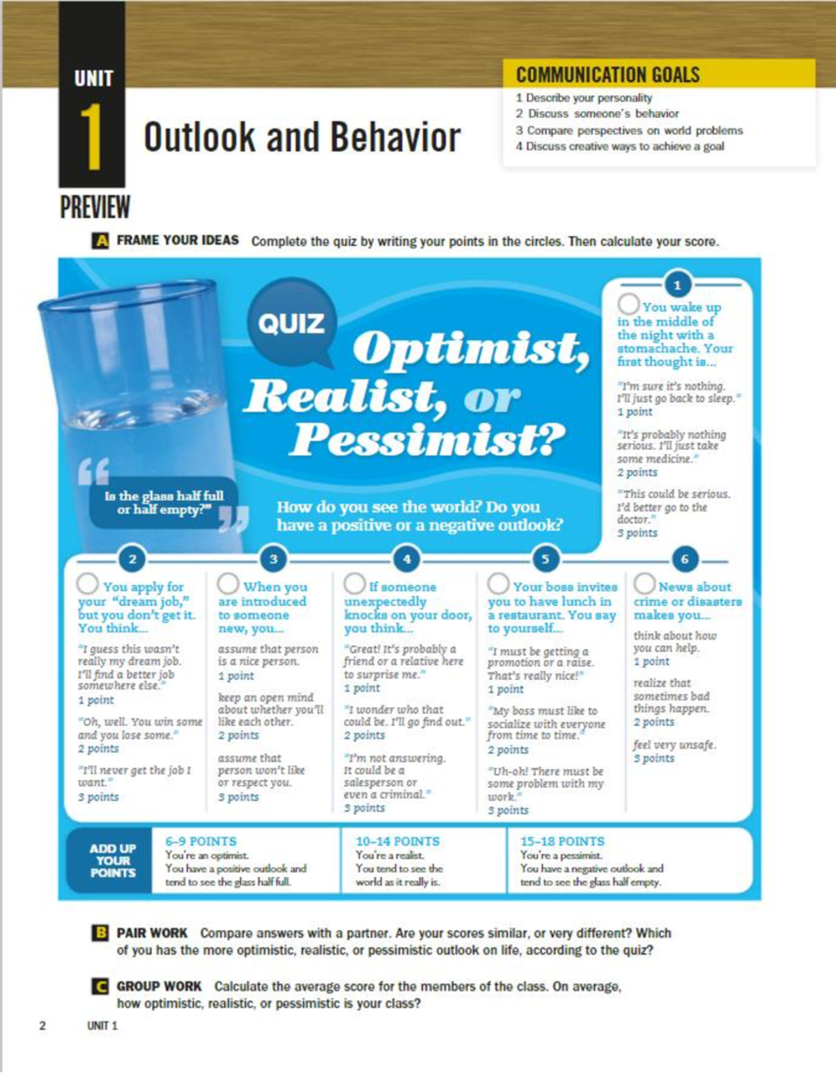UNIT 1 Summit 1 - Understanding Personality and Behavior in English ...