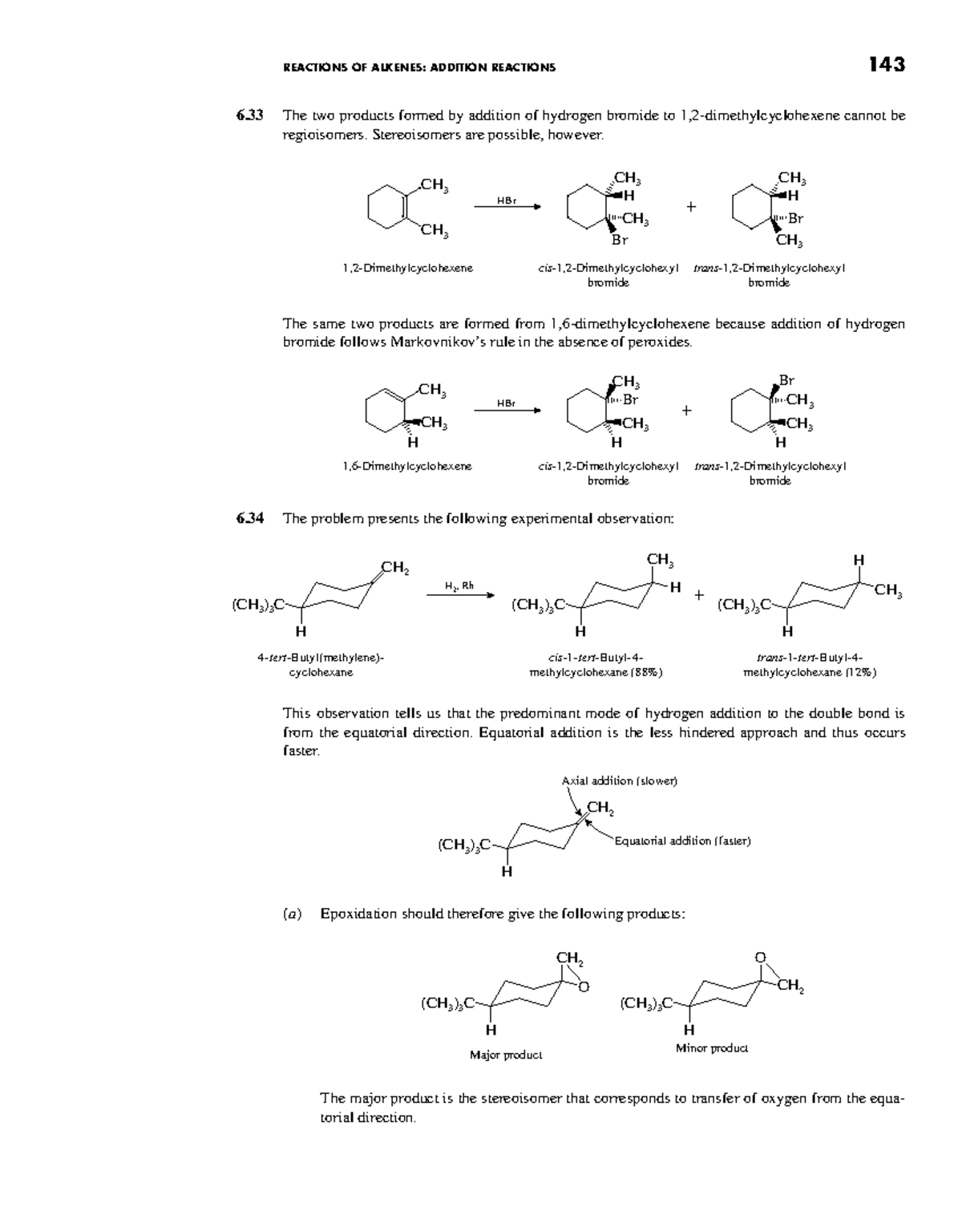 Organic Chemistry 4th Ed: Alkenes Addition Reactions (143) - Studocu