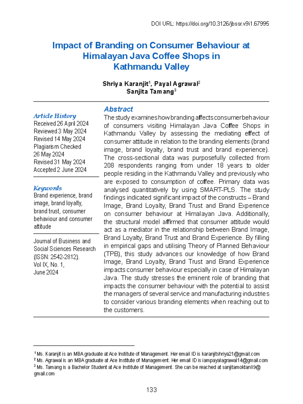 Impact of Branding on Consumer Behavior: A Study of HJV Coffee Shops ...