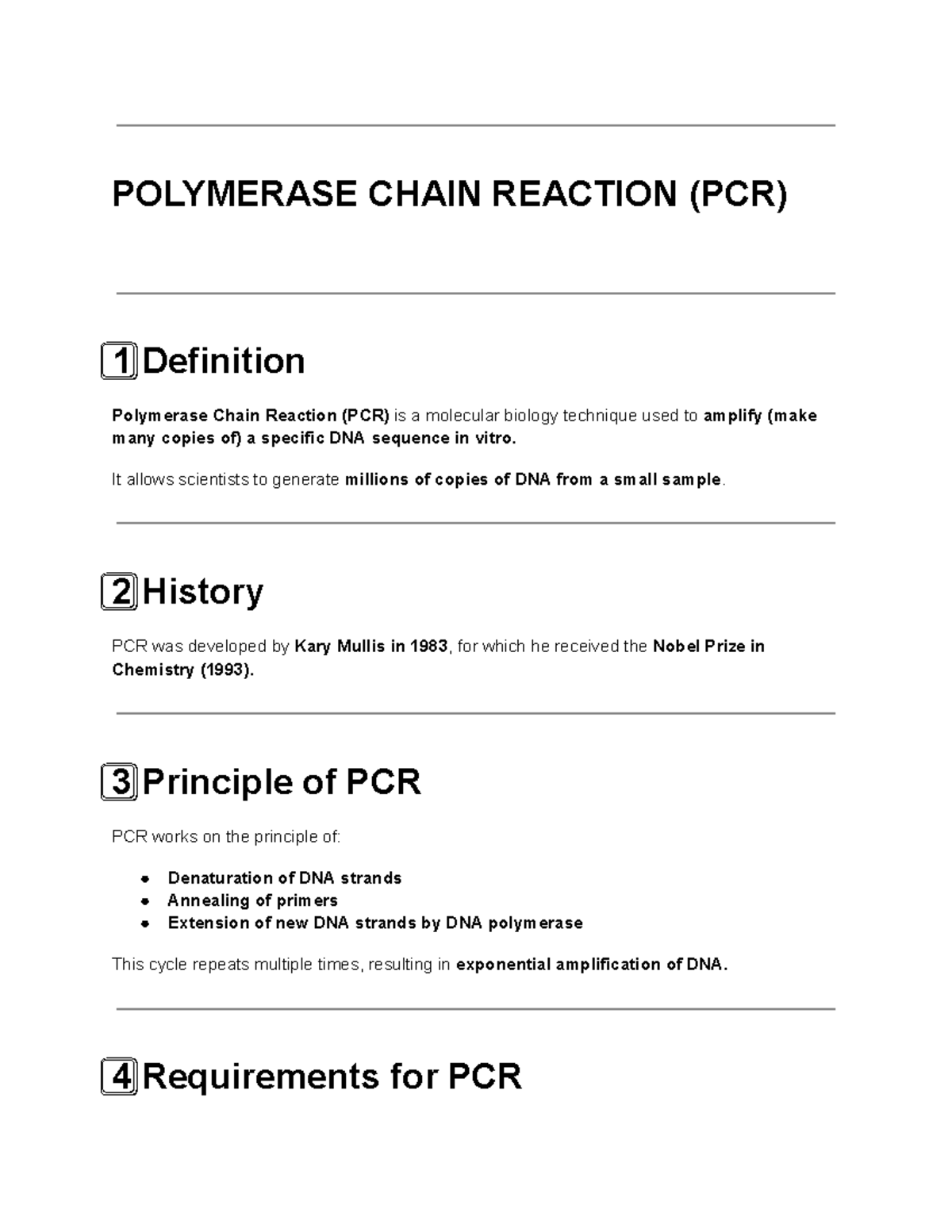 PCR 101: Comprehensive Notes on Polymerase Chain Reaction Principles ...