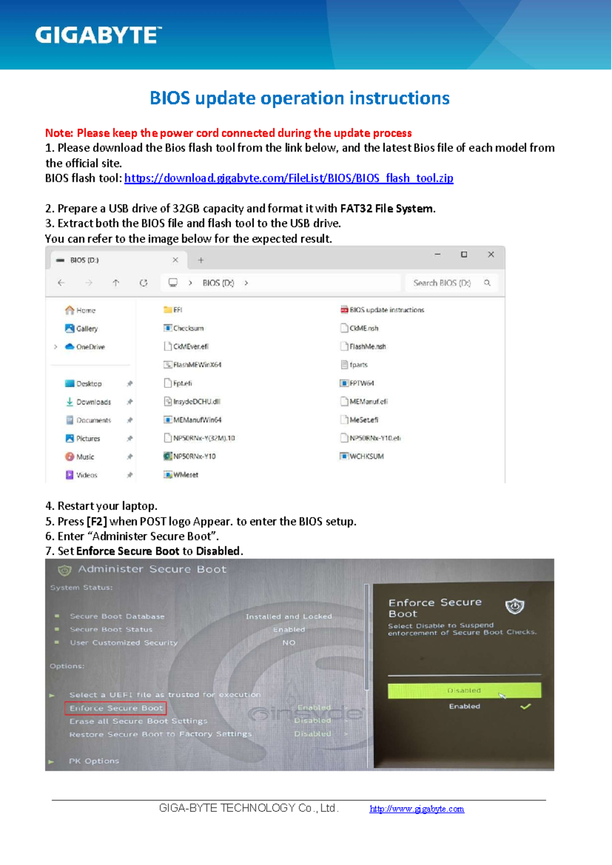 BIOS Update Instructions for Secure Boot Configuration - Studocu