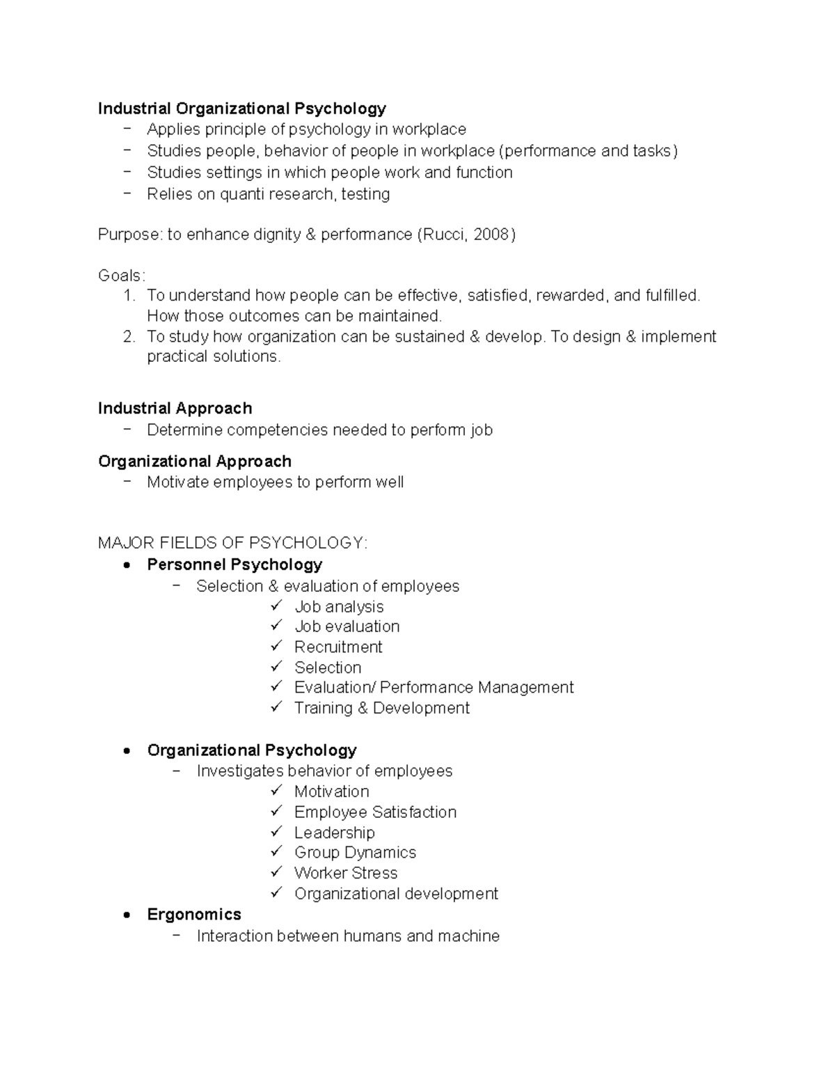 IO Psych 101: Comprehensive Review Notes on Industrial Organizational ...
