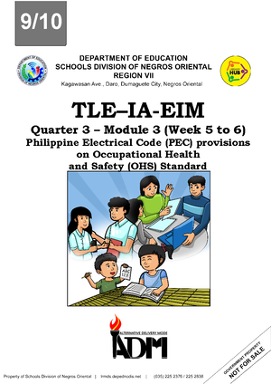 EIM 9 Module 1 - ELECTRICITY - 1 ELECTRICAL INSTALLATION AND MAINTENANCE GRADE 10 Department of ...