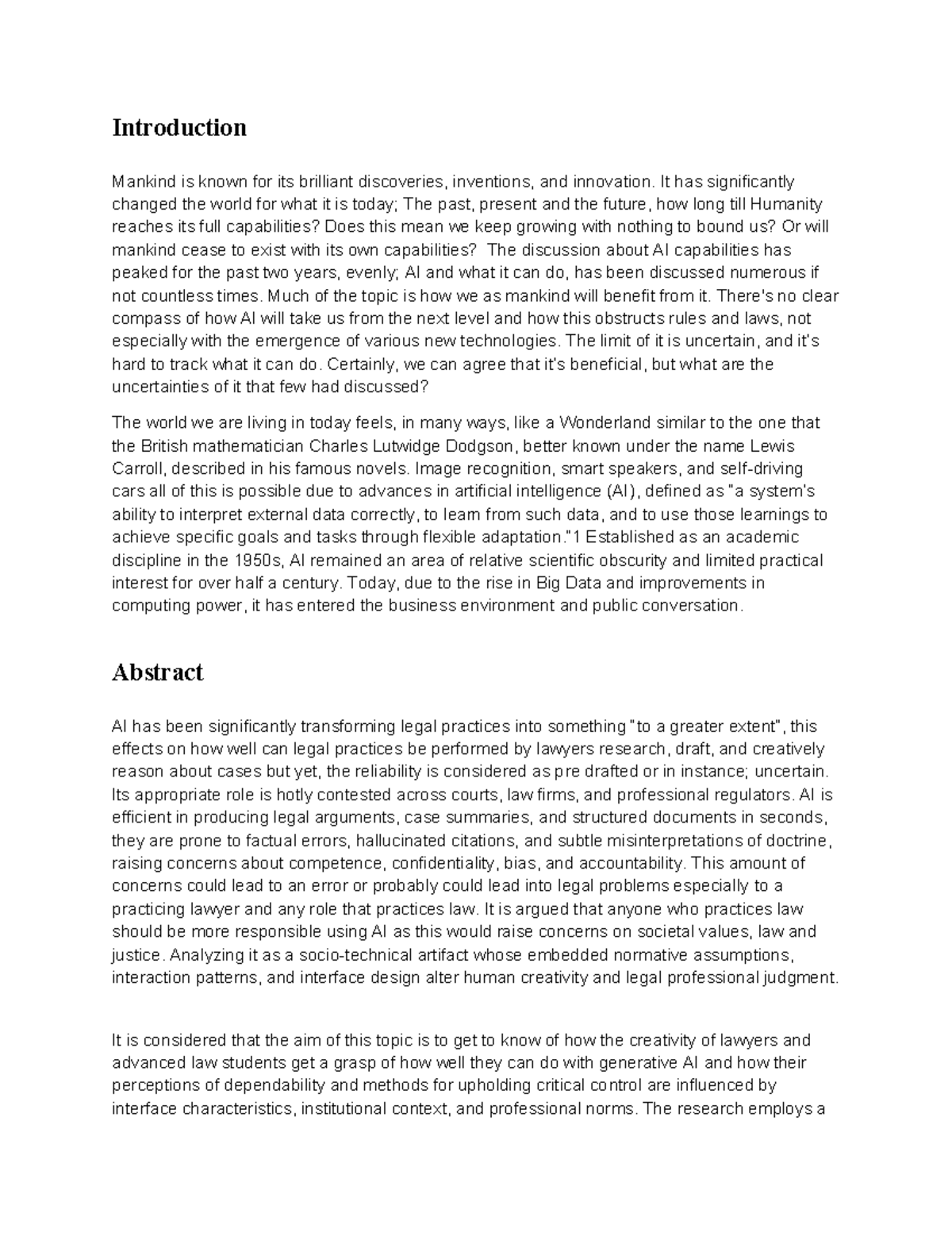 AI in Legal Practice: Exploring Creativity and Ethical Challenges - Studocu