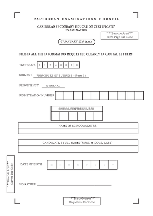 CSEC Geography P2 Past Paper - May/June 2022 Exam - Studocu