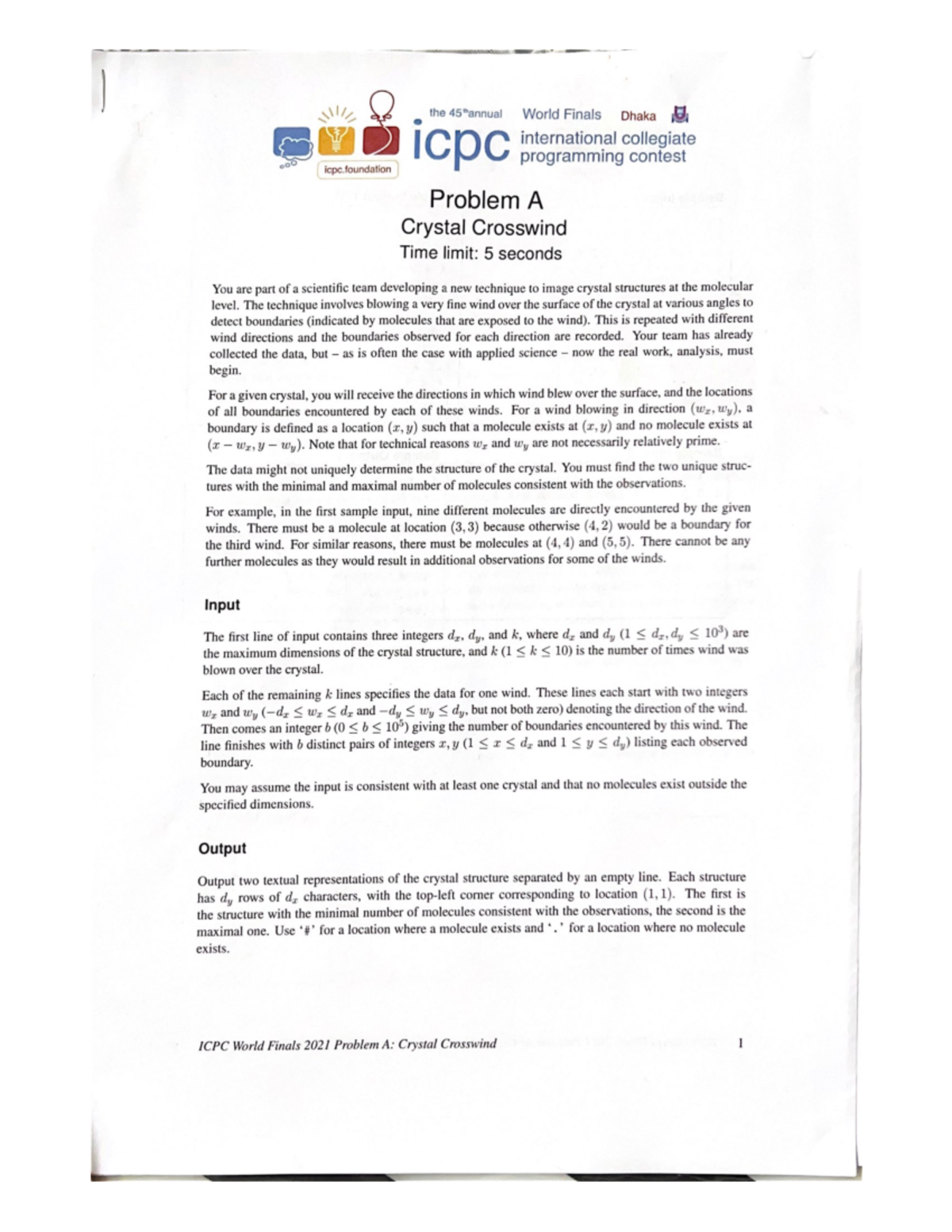 ICPC Problem SET - NNO EE a ee My (ne World Finals Dhaka a 0 IC C ...