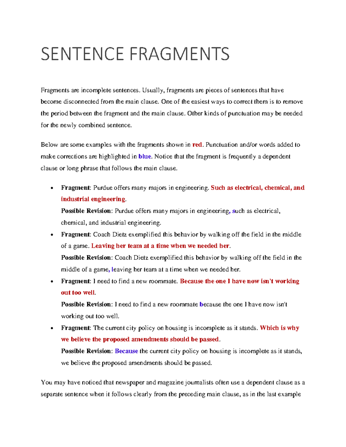 Understanding and Correcting Sentence Fragments: Guidelines & Examples ...