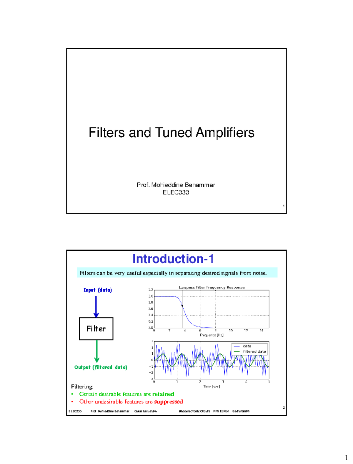 Active Filters and Tuned Amplifiers updated 12Nov2017 - 1 Filters and ...