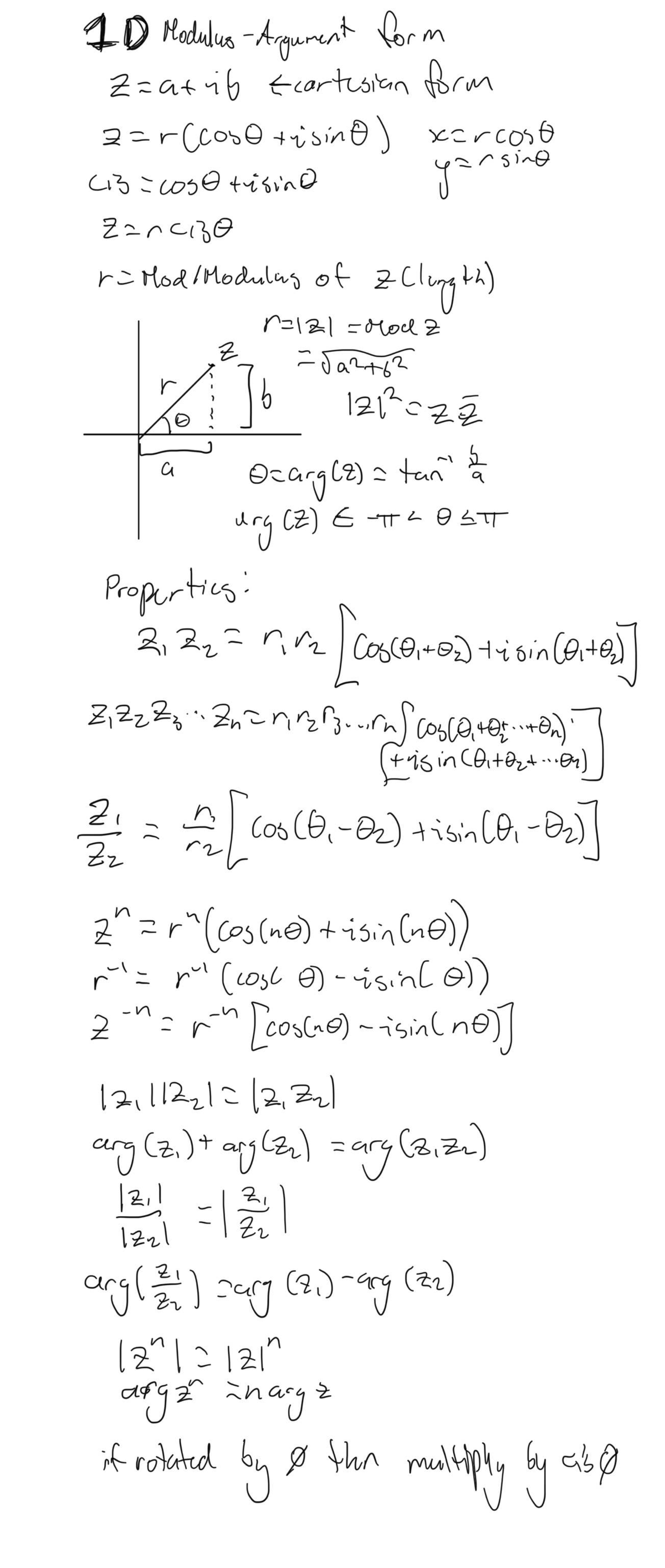 MX2 Complex Numbers: Modulus-Argument Form Notes - Studocu