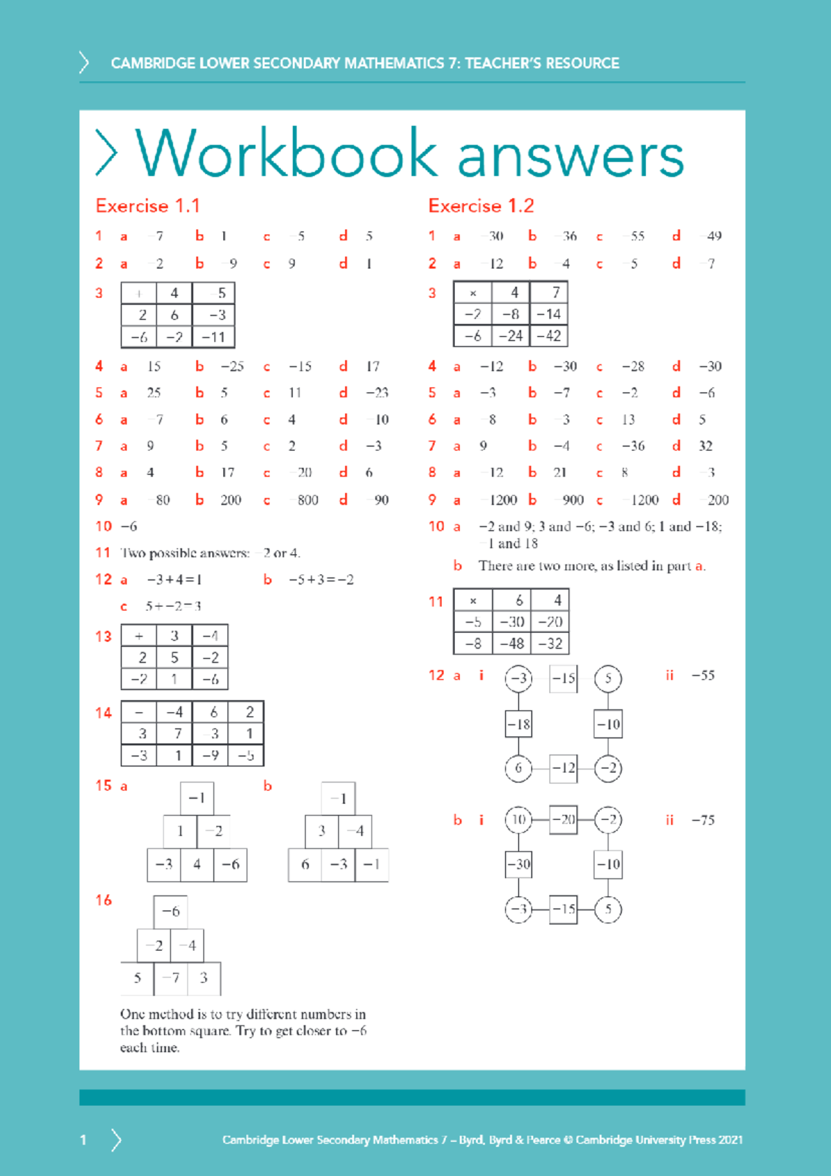 Cambridge LS Mathematics 7 Workbook Answers: All Exercises Explained ...