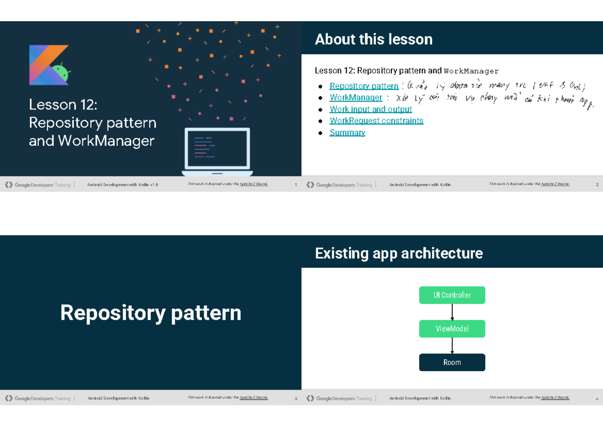 Lesson 12: Repository Pattern & WorkManager in Android Dev (Kotlin) - Studocu