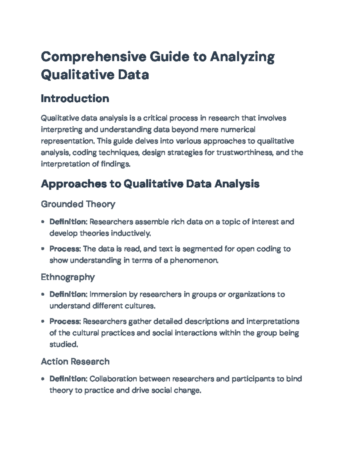 Qualitative Data Analysis Approaches Techniques And Trustworthiness Comprehensive Guide To