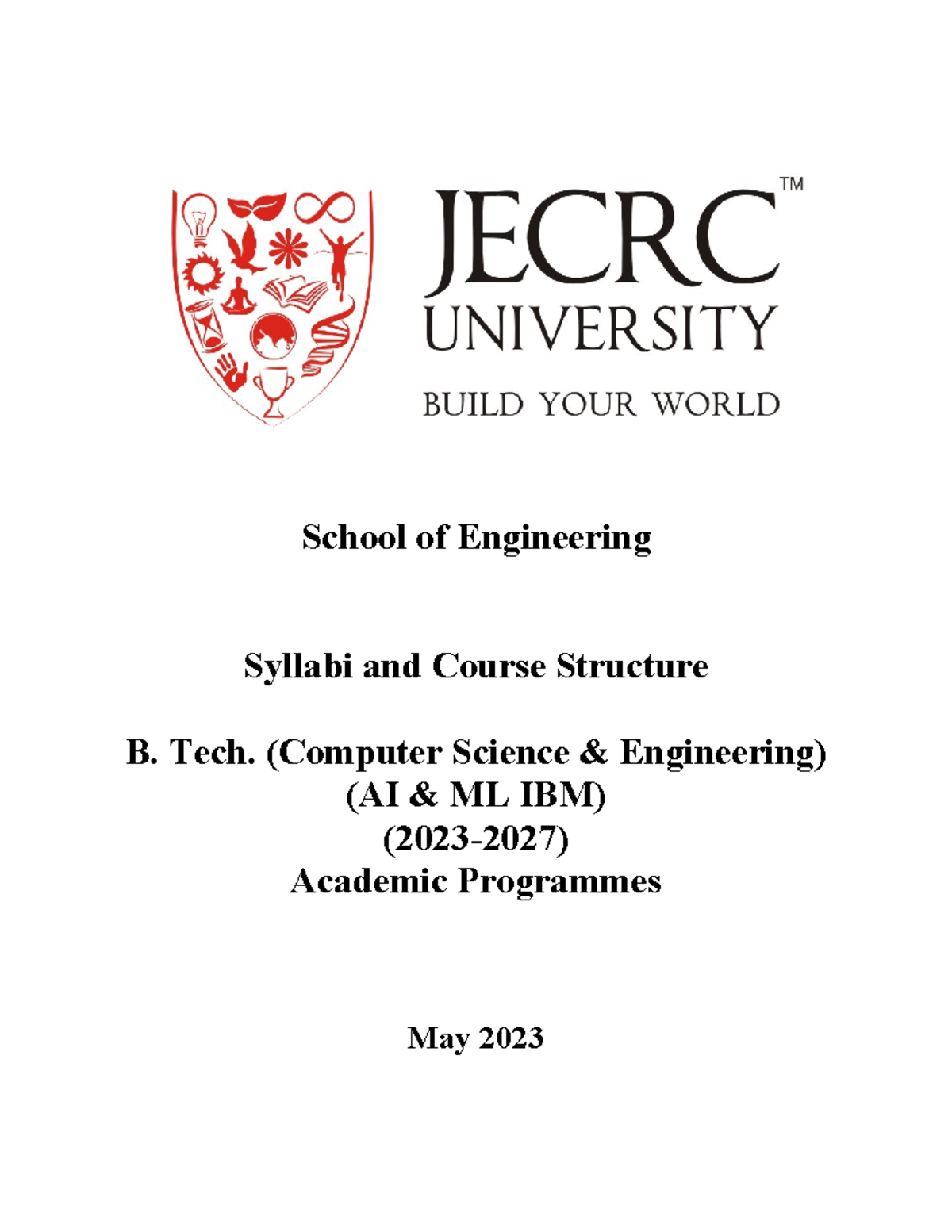 B.Tech. (CSE) Curriculum & Syllabus Overview - May 2023 - Studocu