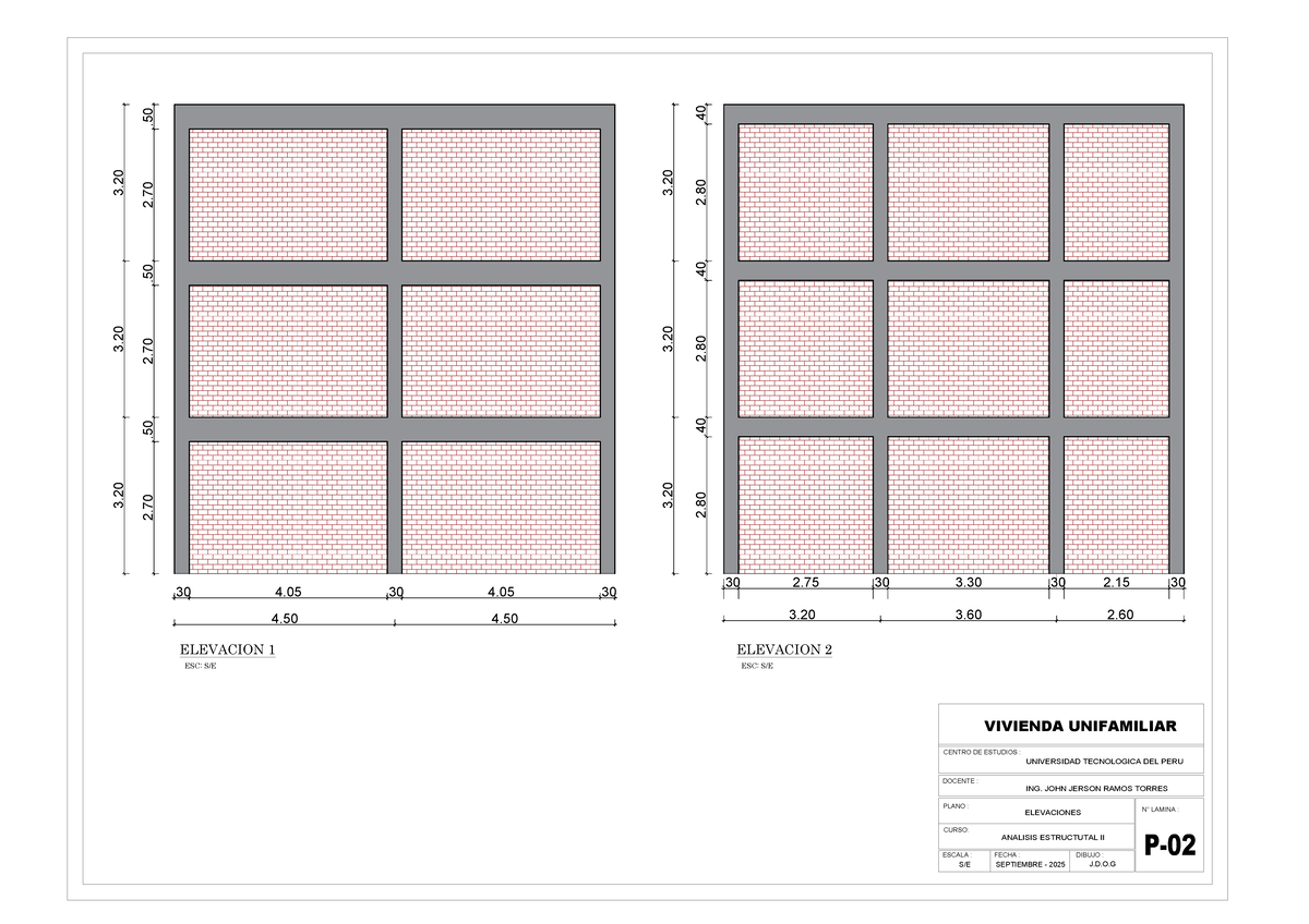 CAD Proyecto Etabs 2025- Elevaciones - 2 .50 2 .50 2. . 4. . 4. . 3 3 3. 4. 4. 2 .40 2 .40 2. 3 ...