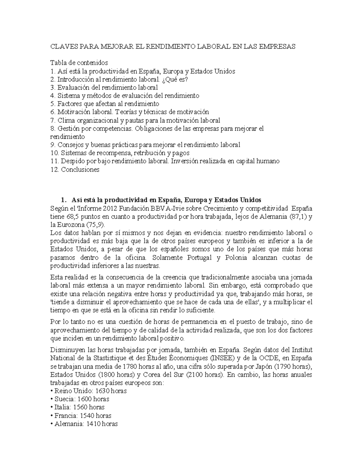 Claves para Mejorar el Rendimiento Laboral en las Empresas: Guía ...