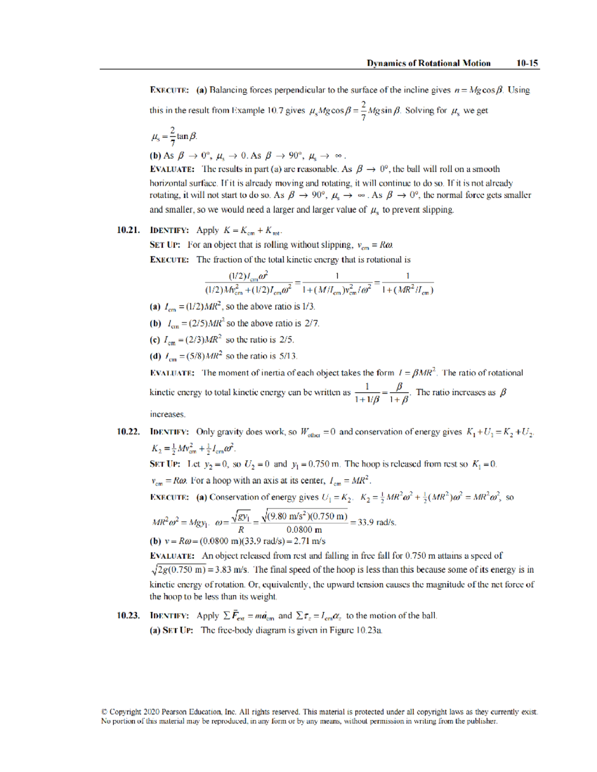 University Physics (PHYS 101) - Dynamics of Rotational Motion Solutions ...