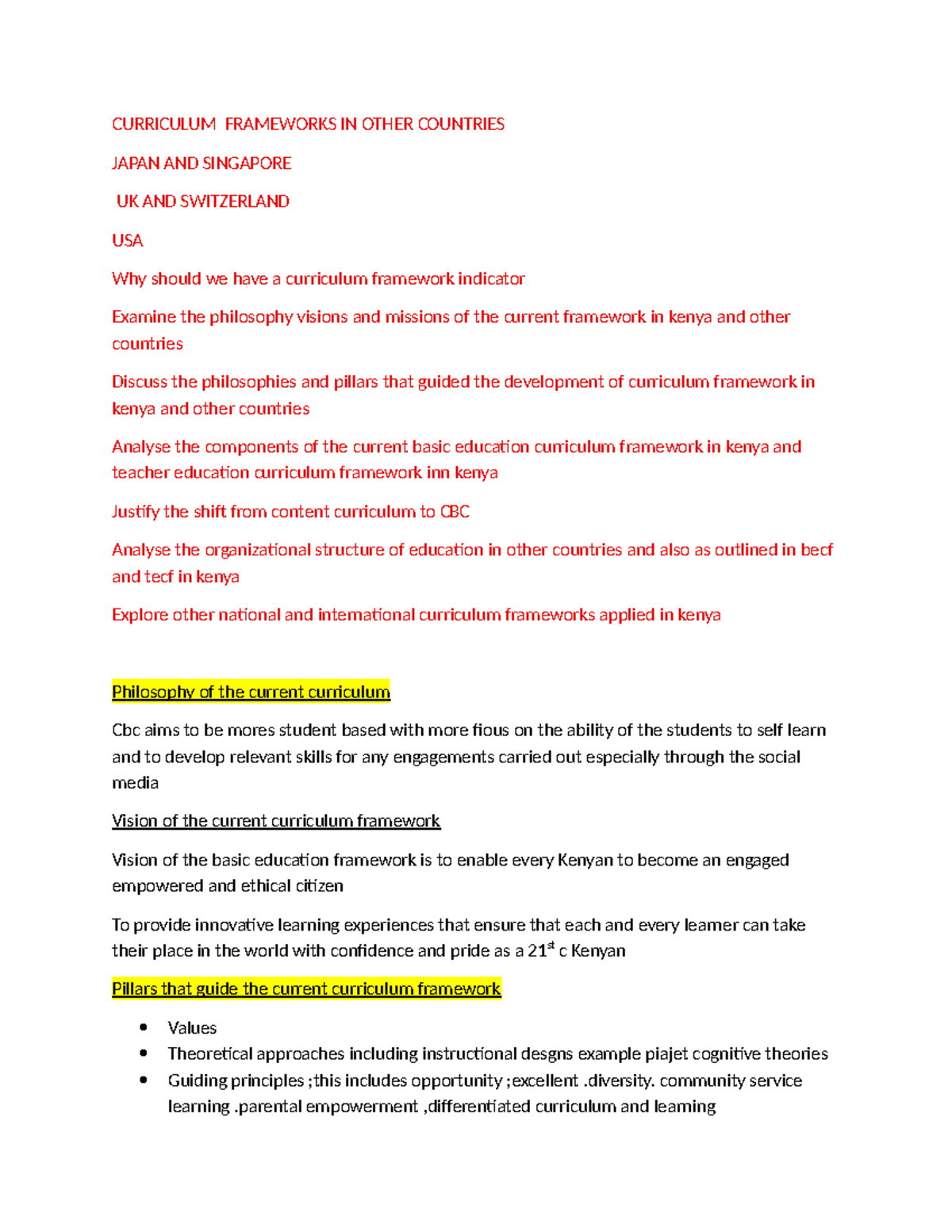 Curriculum Frameworks in Japan, Singapore, UK, and USA: A Comparative ...