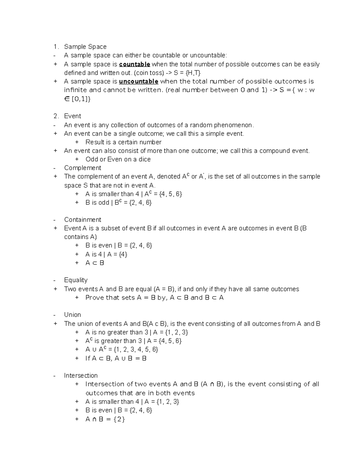 Probability Concepts: Events, Sample Space, and Venn Diagrams (MATH 101) - Studocu