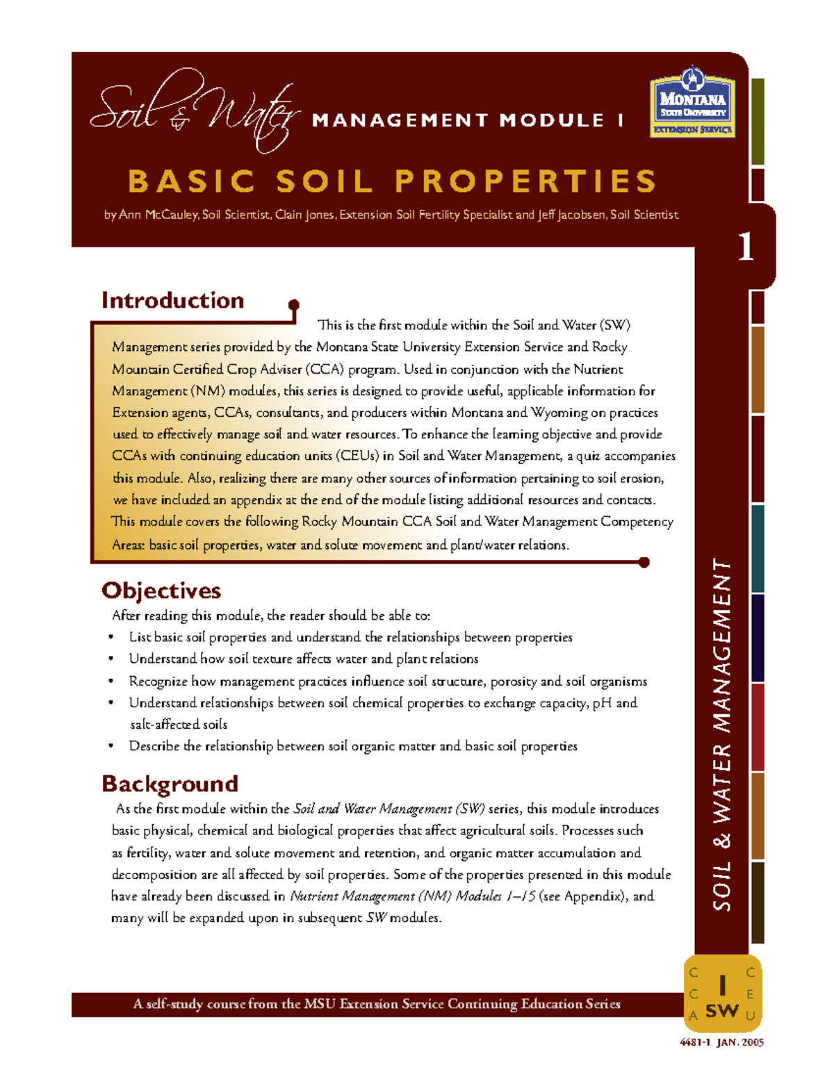 Soil Water Management (SW) Module 1: Basic Soil Properties - Studocu