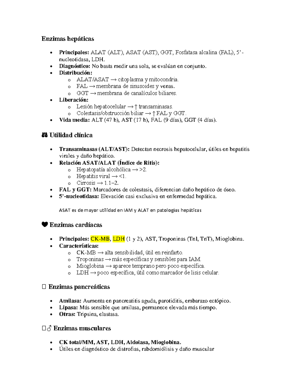 Enzimas Hepáticas Apuntes De Aprendizaje Y Diagnóstico Clínico Studocu