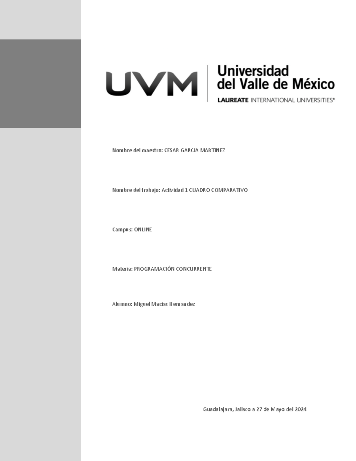 Actividad 2: Cuadro Comparativo en Programación Concurrente - Studocu