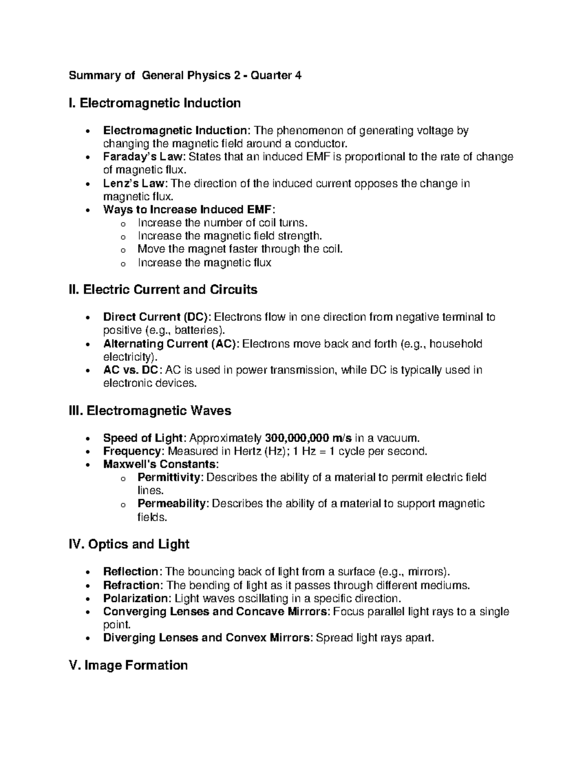 Summary of Physics Q4 - Summary of General Physics 2 - Quarter 4 I ...