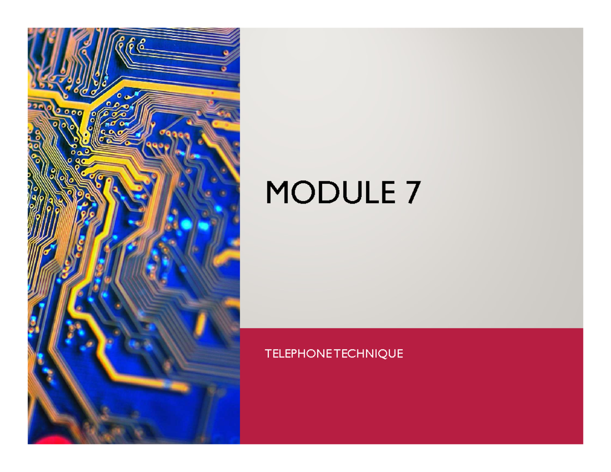 UNIT 3 Techniques FOR Telephone 2025 - MODULE 7 TELEPHONE TECHNIQUE 7 ...