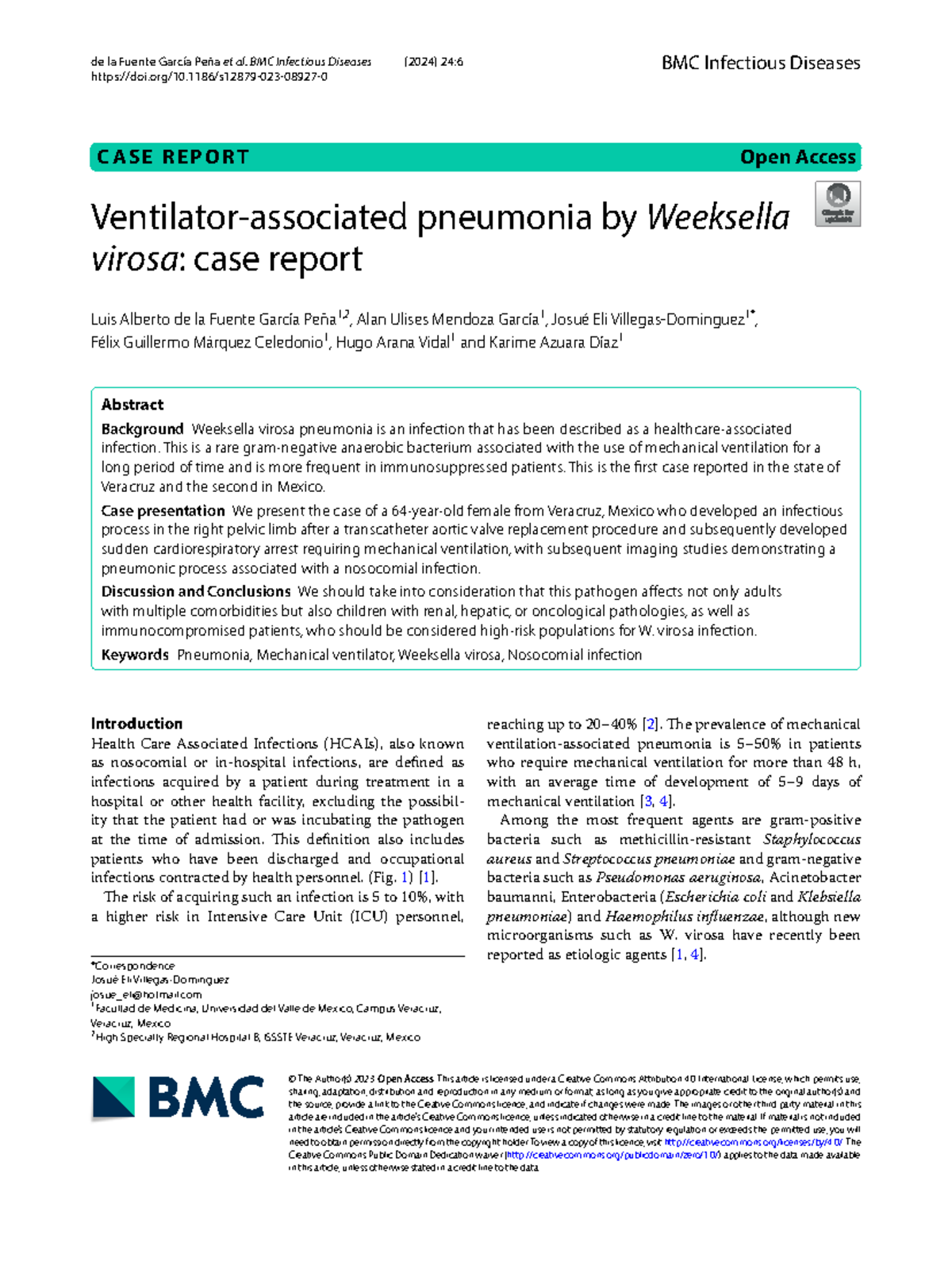 Ventilator-Associated Pneumonia by Weeksella virosa: Case Report - Studocu