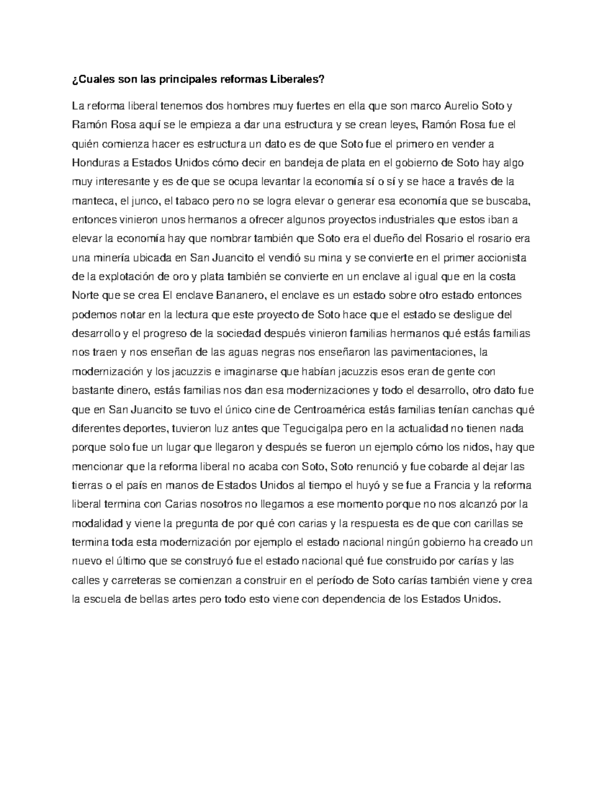 Reformas Liberales: Resumen sobre Marco Aurelio Soto y Ramón Rosa - Studocu