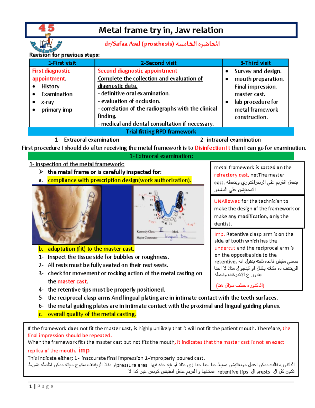 05 - Metal Framework Try-In and Jaw Relation Guide (Prosthesis) - Studocu