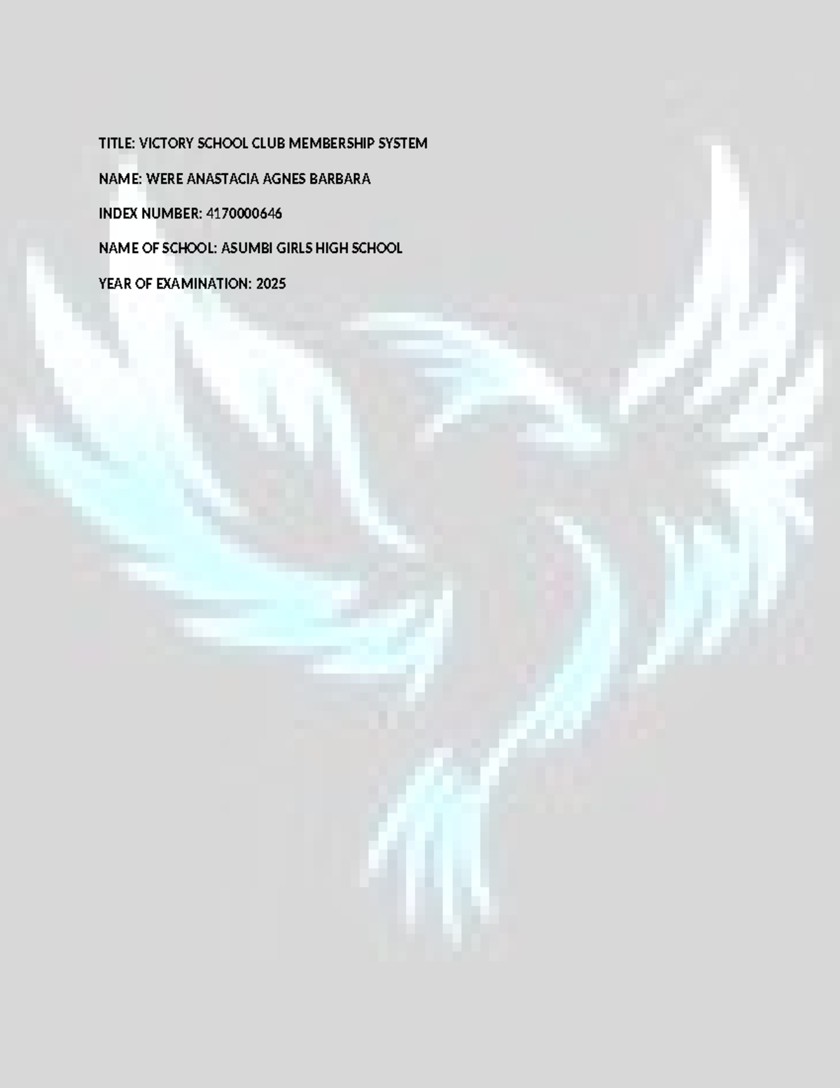 Victory School Club Membership System Project Report (2025) - Studocu