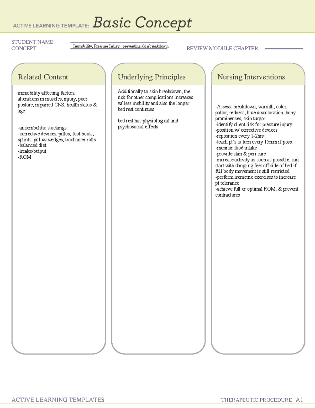 Nursing Interventions for Preventing Skin Breakdown: A Review - Studocu