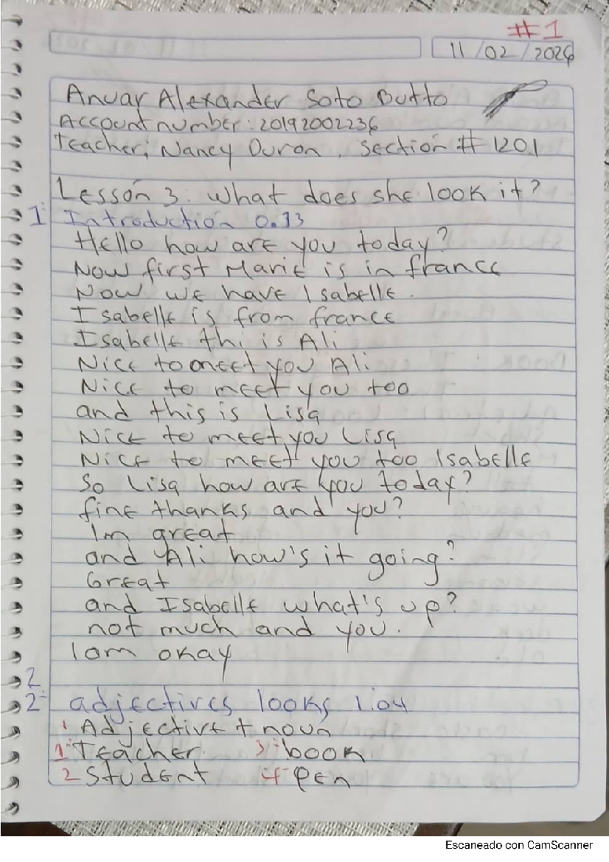 DOC-20260526-WA0010 - Toma de notas: Lesson 3 Adjectives & Descriptions ...
