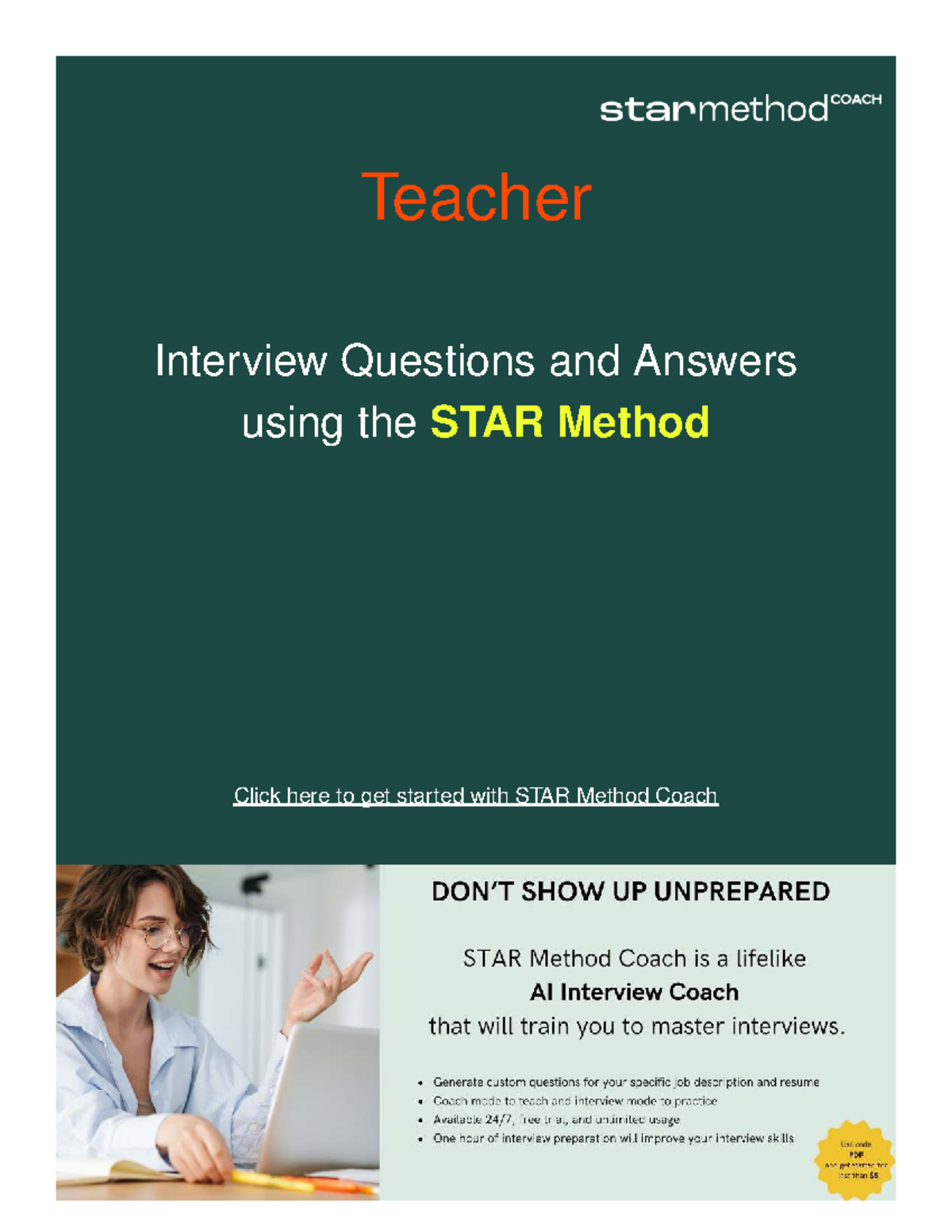 Teacher Interview Q&A Guide: Mastering the STAR Method - Studocu