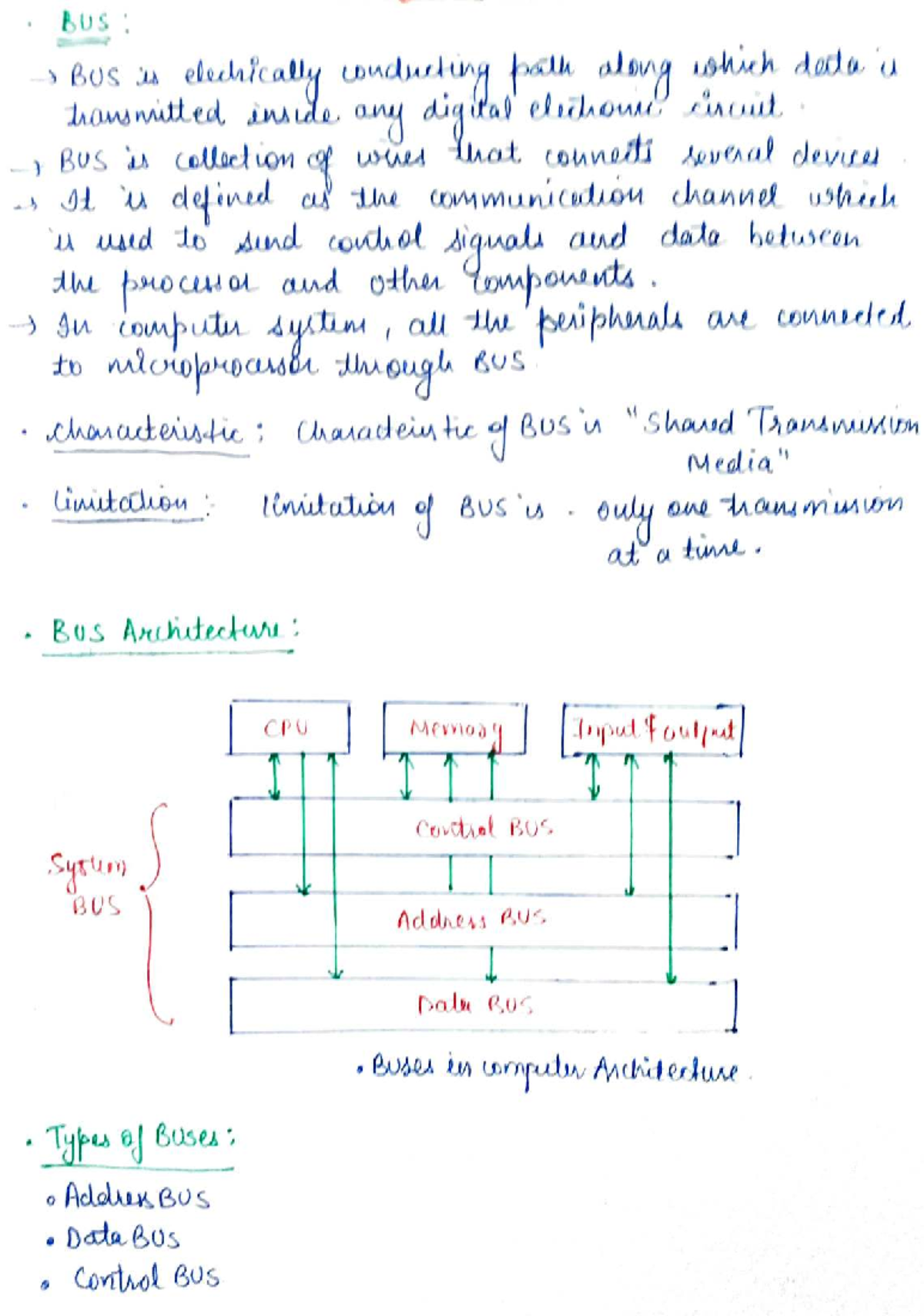 BUS: Understanding the Architecture and Types of Buses in Computer Systems - Studocu