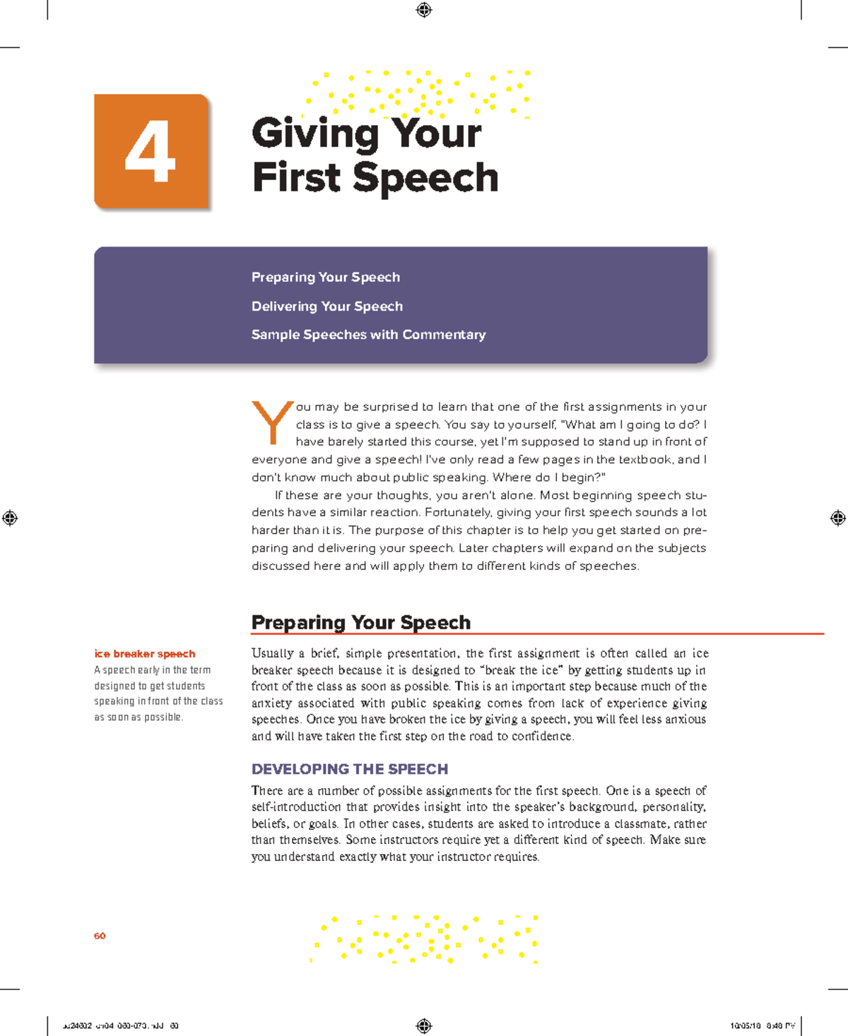 4 Giving Your First Speech: Tips and Sample Speeches for Success - Studocu