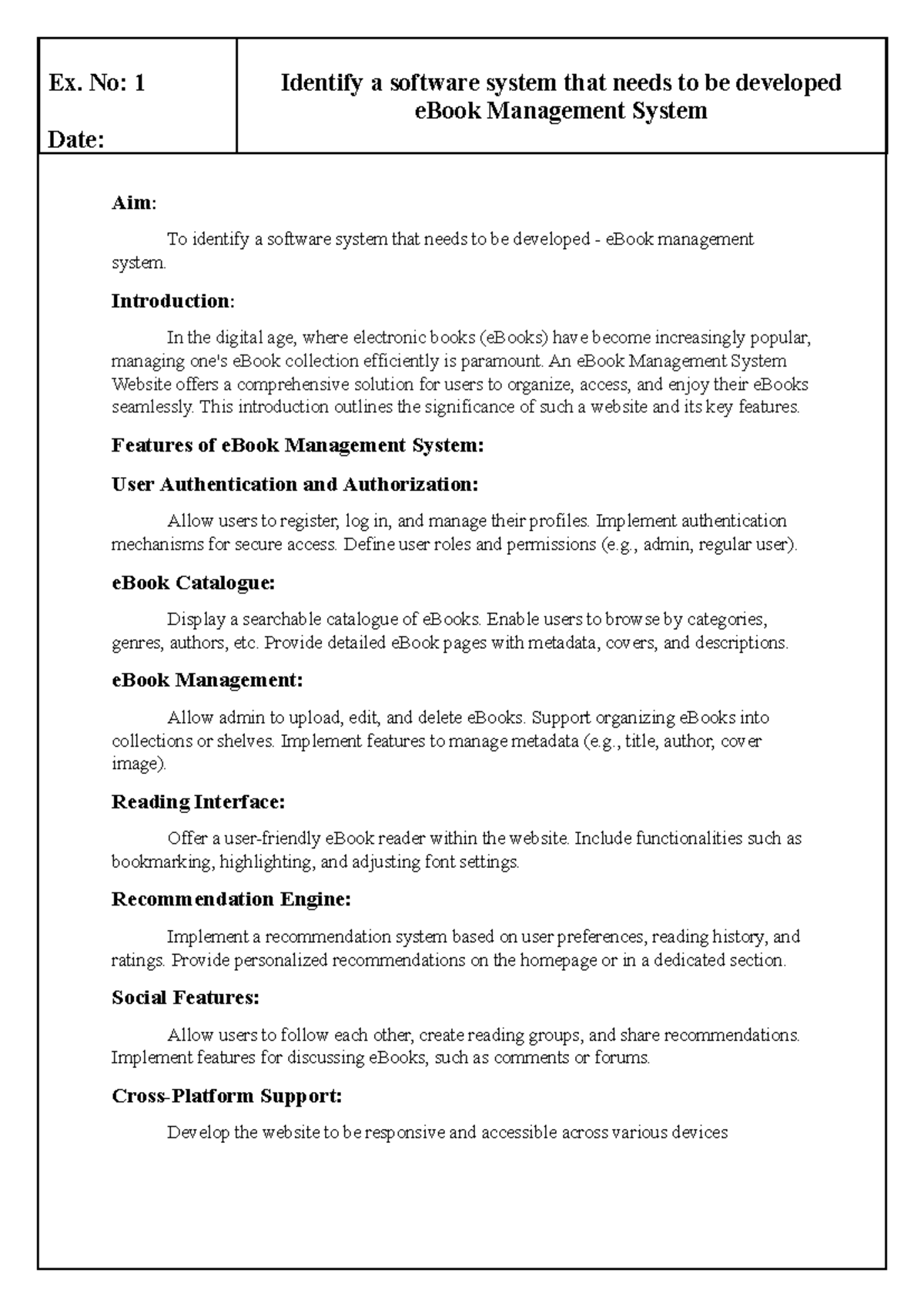 **SRS for eBook Management System: Use Cases & UML Interaction Diagrams ...