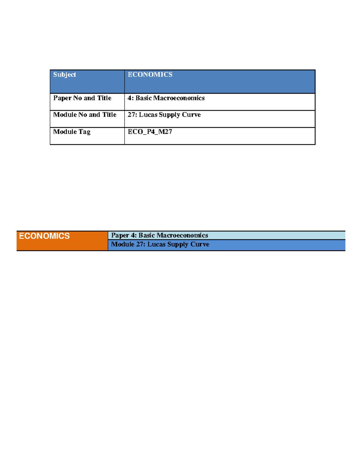Lucas Supply Curve - Macro Economics I - Studocu