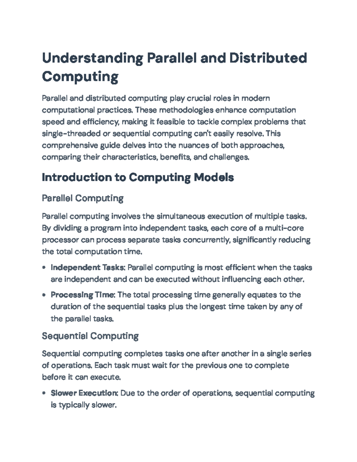 Understanding Parallel & Distributed Computing: Key Concepts ...